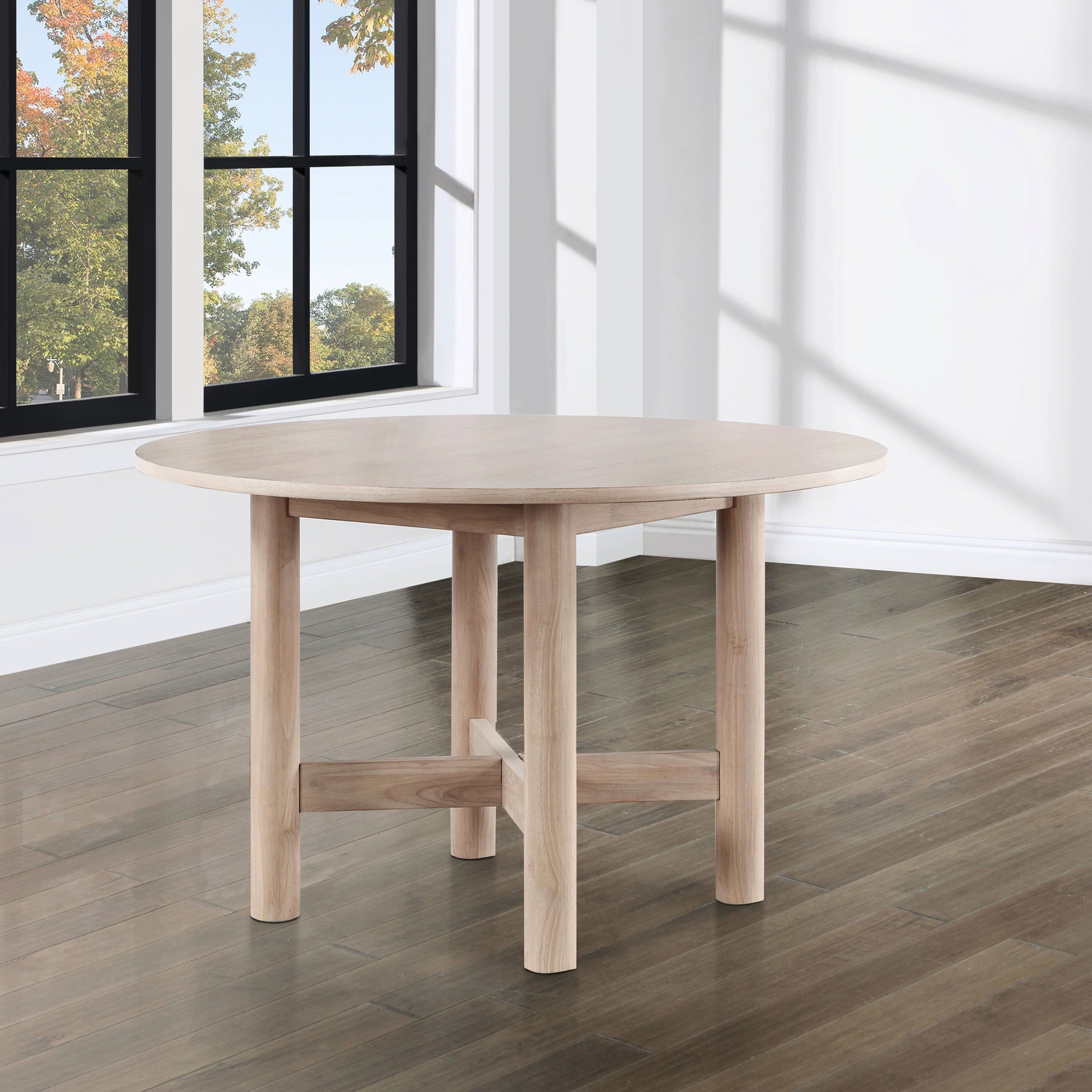 Light Brown Round Dining Table | Suitable for Family Meals | Oak ...