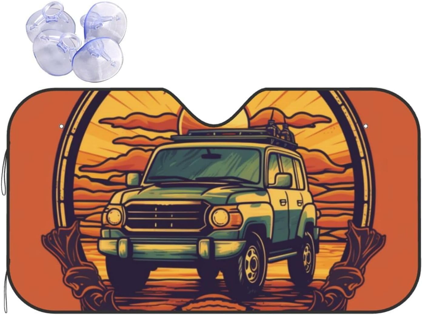 Light Brown SUV Pattern Sun Shade Front Window Sunshade for Most Sedans ...