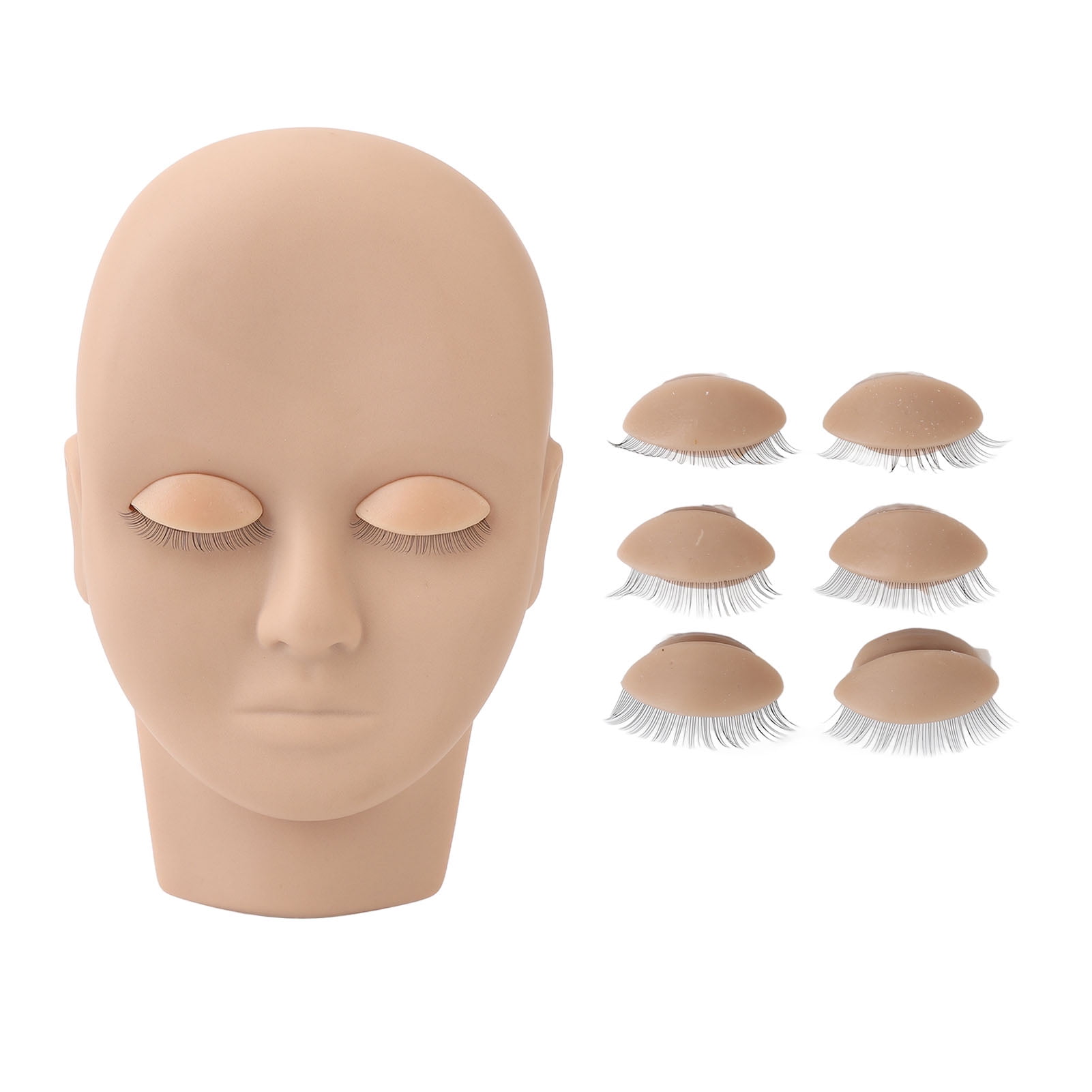 Light Brown Silicone Makeup Face Board, Grafting Eyelash Practice ...