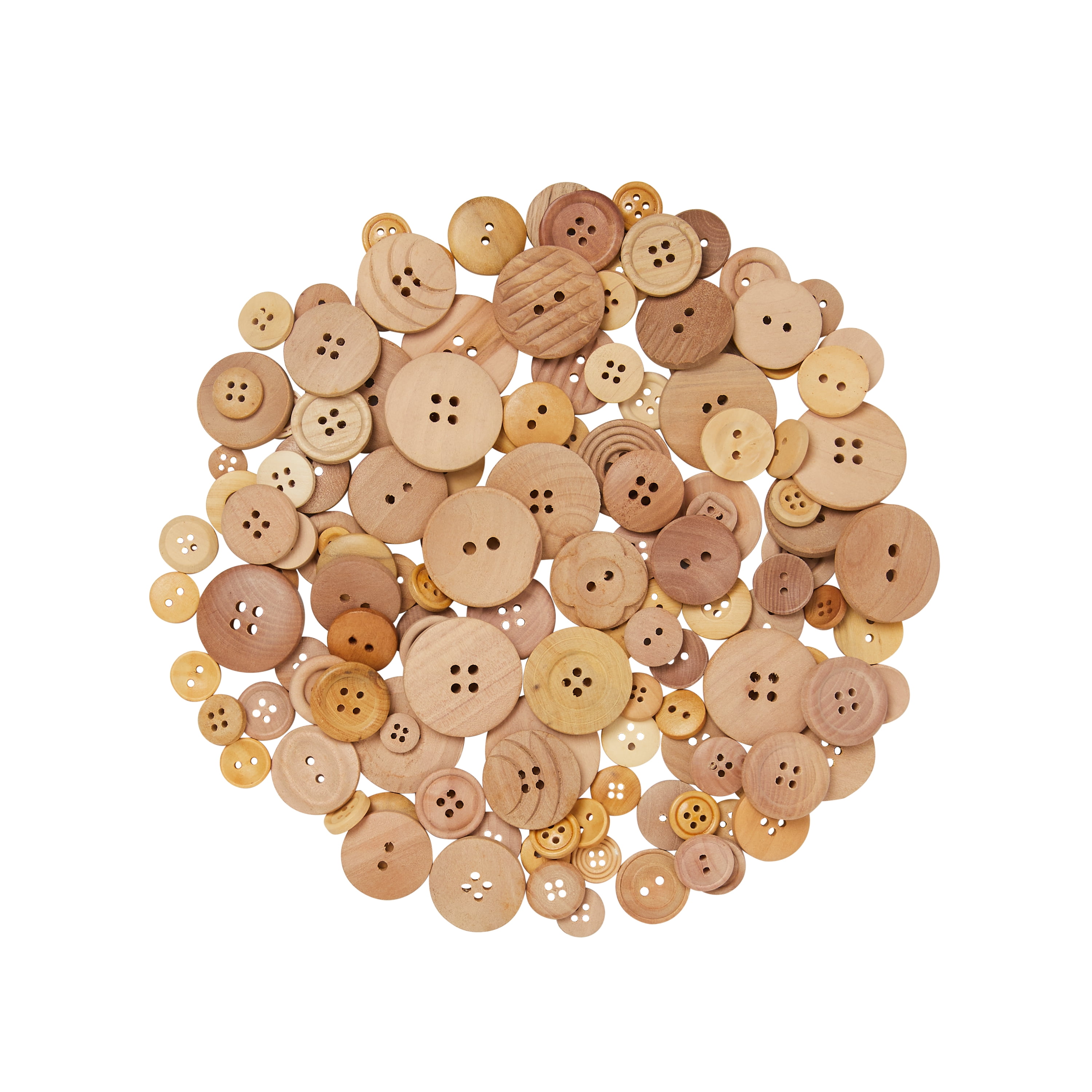 Light Brown Wooden Buttons by Loops & Threads - Walmart.com