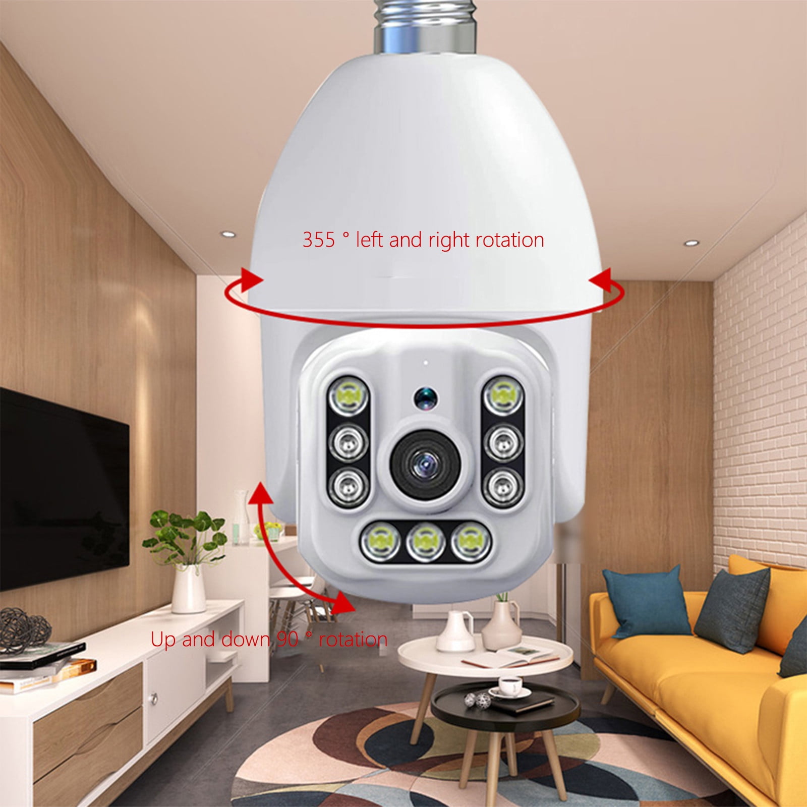 Light Bulb 2048*1536P Security Wireless Camera│300W 4G/Wifi Smart for ...