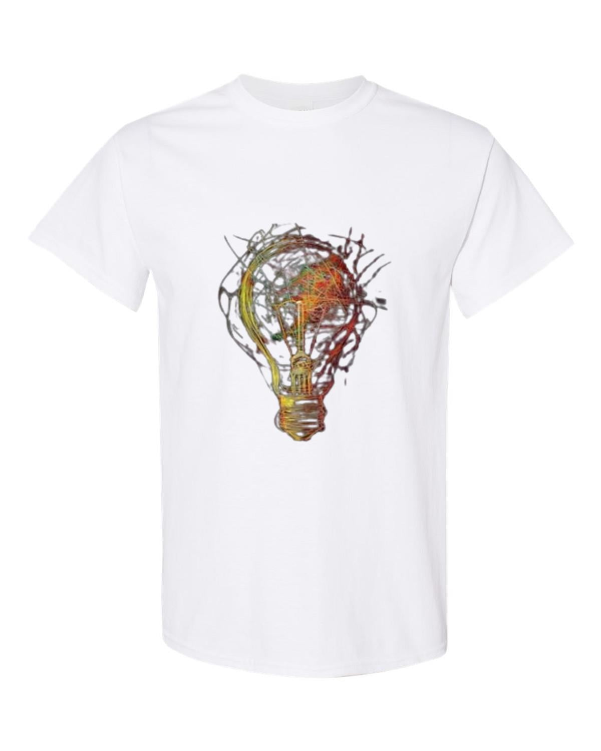 Light Bulb Abstract Drawing Colorful Art Graphic Innovation T-Shirt ...
