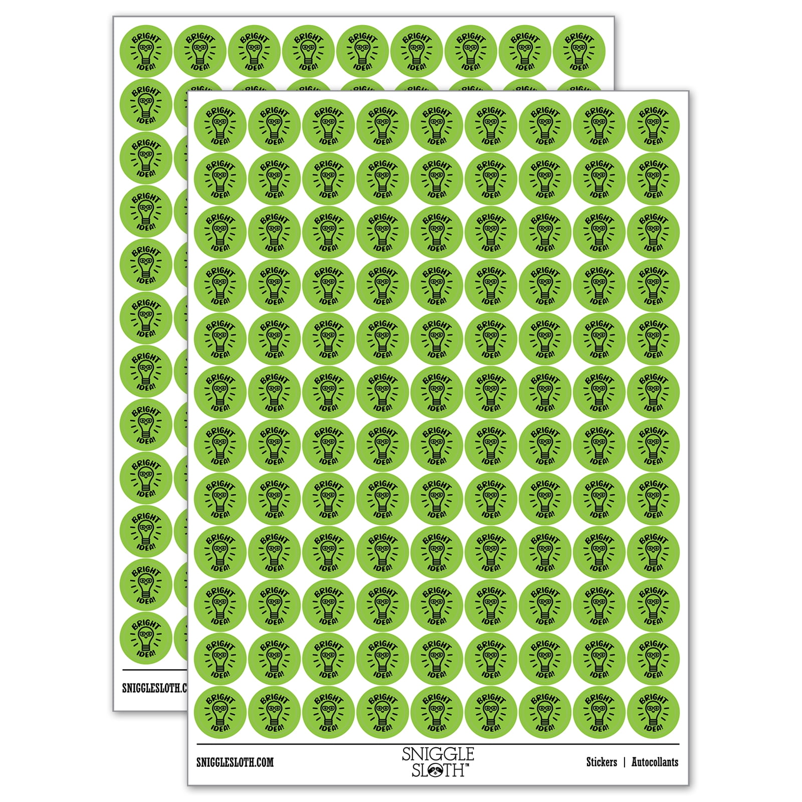 Light Bulb Bright Idea Teacher School 200+ Round Stickers - Light Green ...