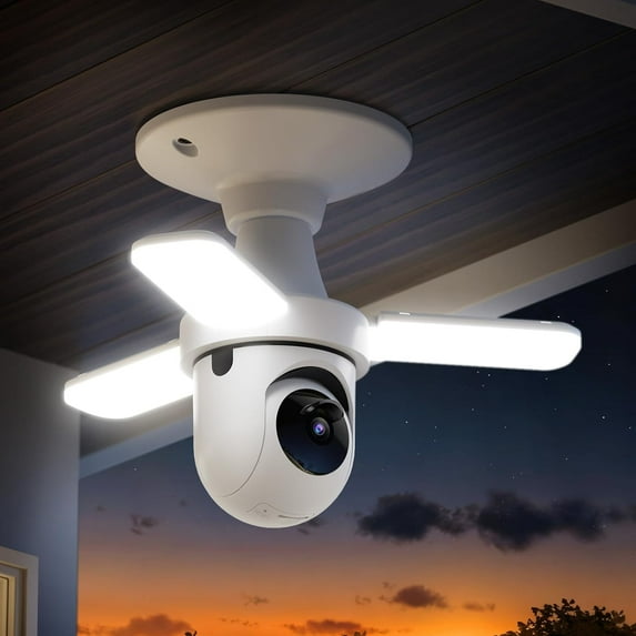 Light Bulb Camera, 3K Auto Tracking 360° PTZ Security Cameras Wireless ...
