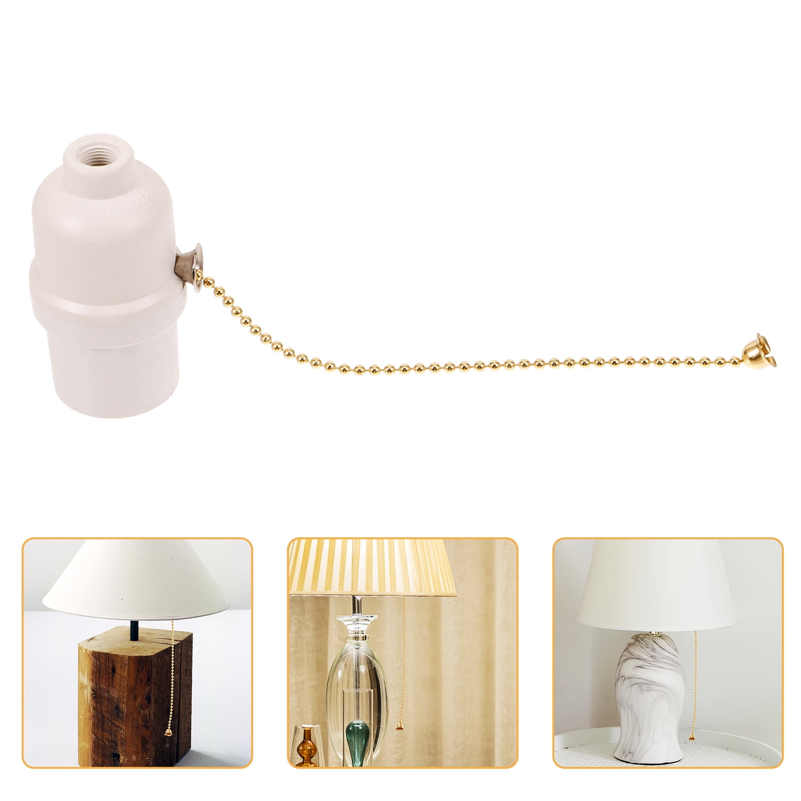 Light Bulb Ceiling Lamp Pull Chain Fixture Socket Adapter Switch Lamps ...