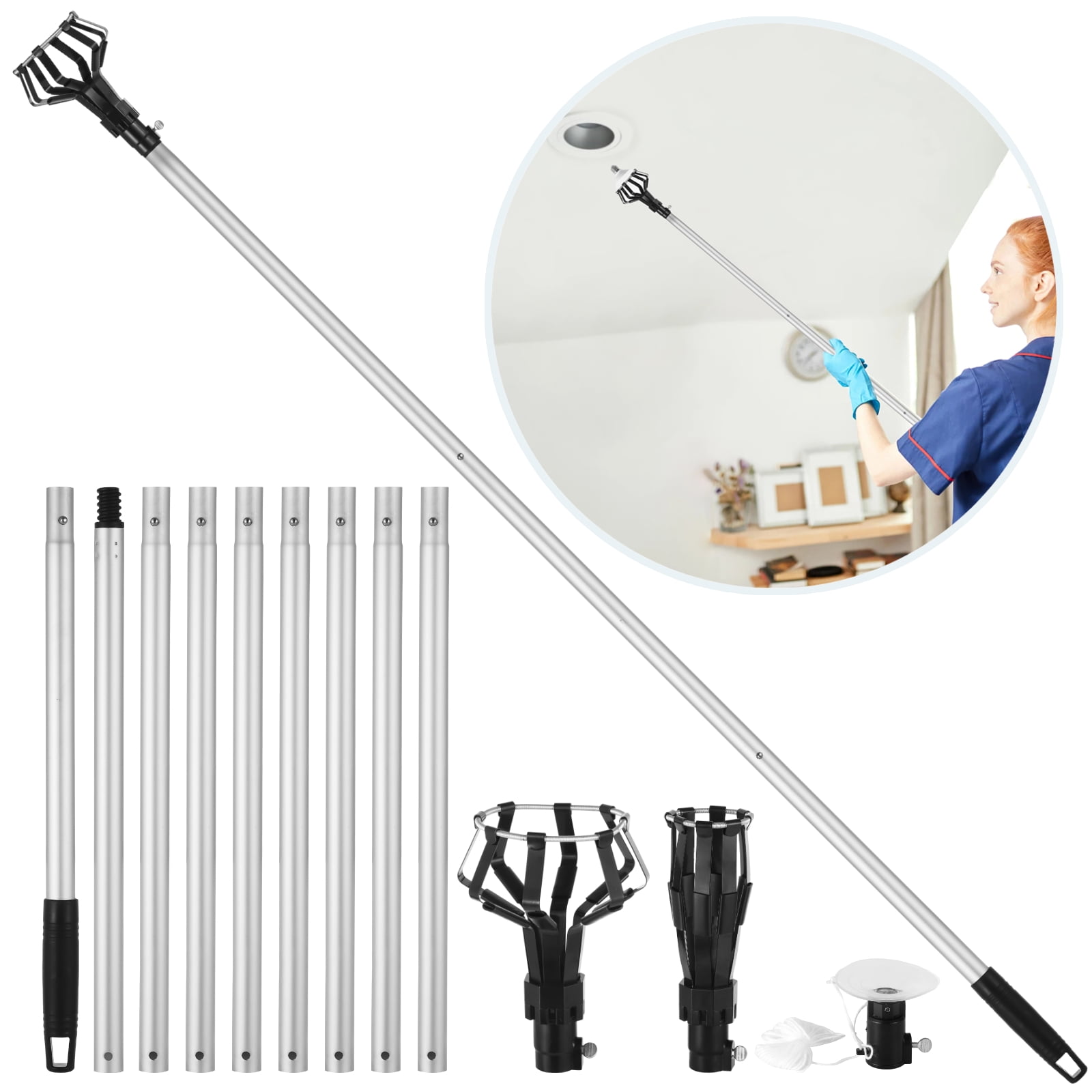 Light Bulb Changer for High Ceilings, Bulb Removal Tool with Baskets ...