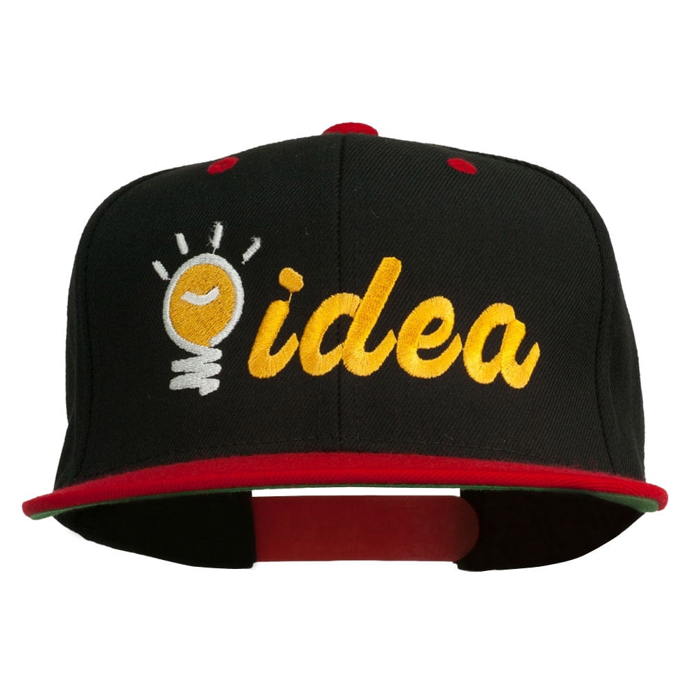 Light Bulb Idea Embroidered Snapback Cap - Black Red OSFM - Walmart.com