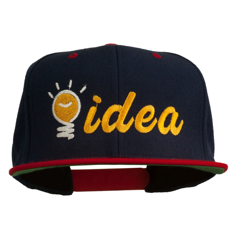 Light Bulb Idea Embroidered Snapback Cap - Navy Red OSFM - Walmart.com