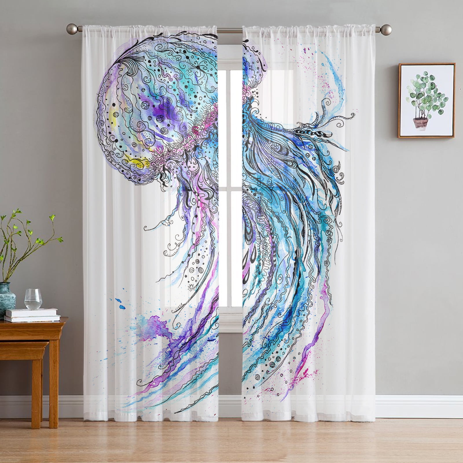 Light Bulb Jelly Dream Tulle Curtains For Living Room Bedroom Voile ...