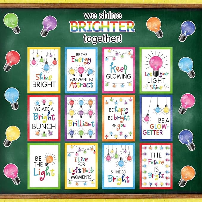 Light Bulb Moments Classroom Decor We Shine Brighter Together Bulletin ...