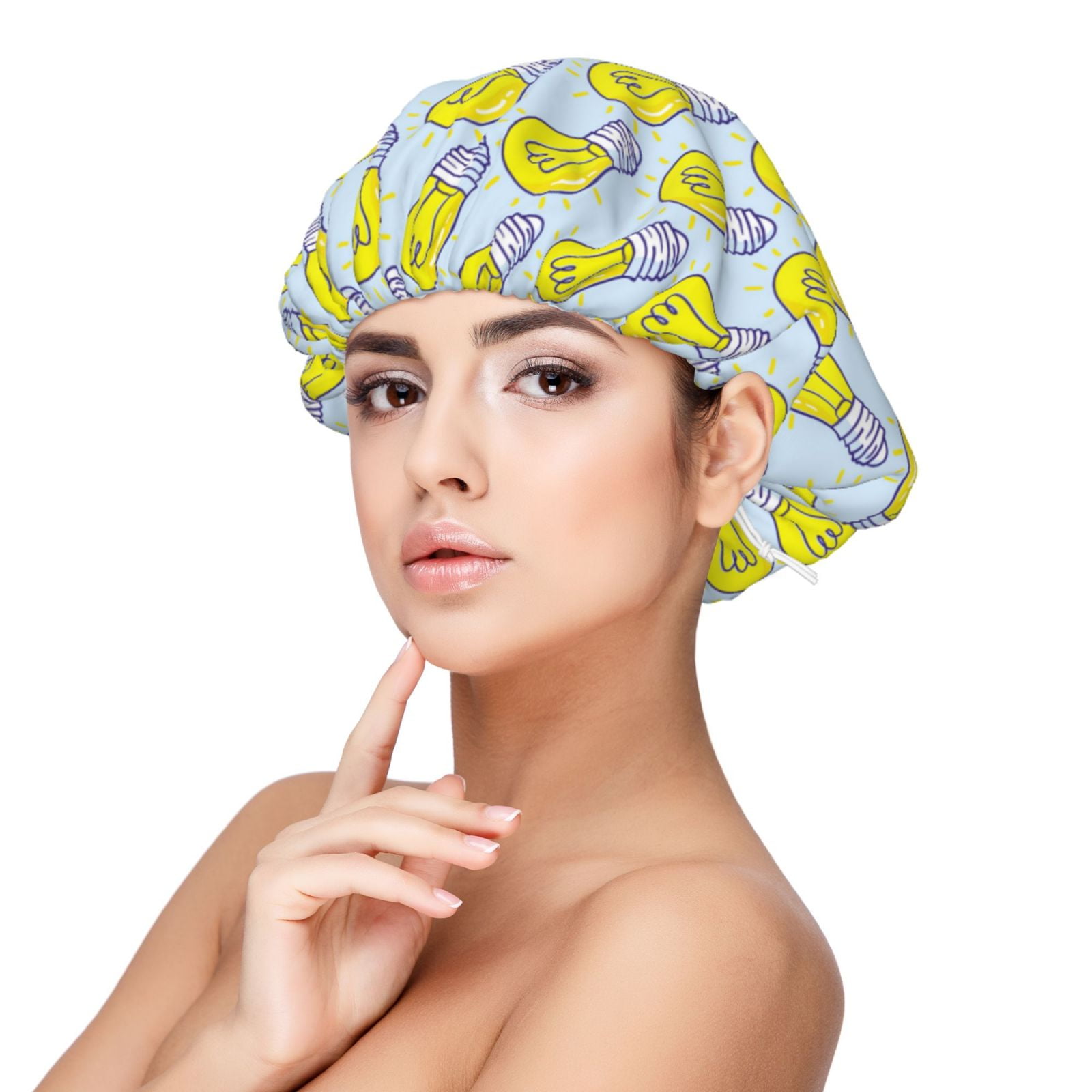 Light Bulb Pattern yellow Silk Bonnet for Sleeping Women Men ...