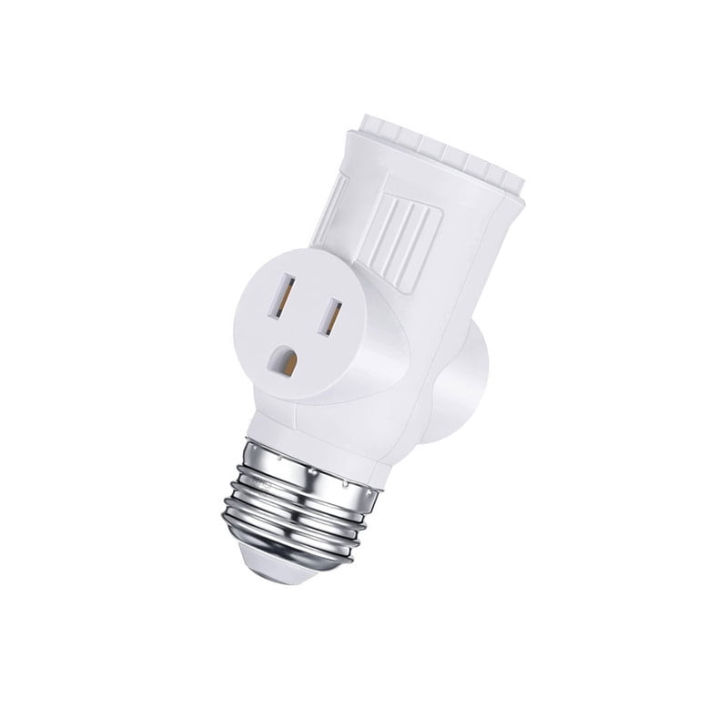 Light Bulb Plug Adapter, E26 Light Socket to Plug Adapter, Polarized ...