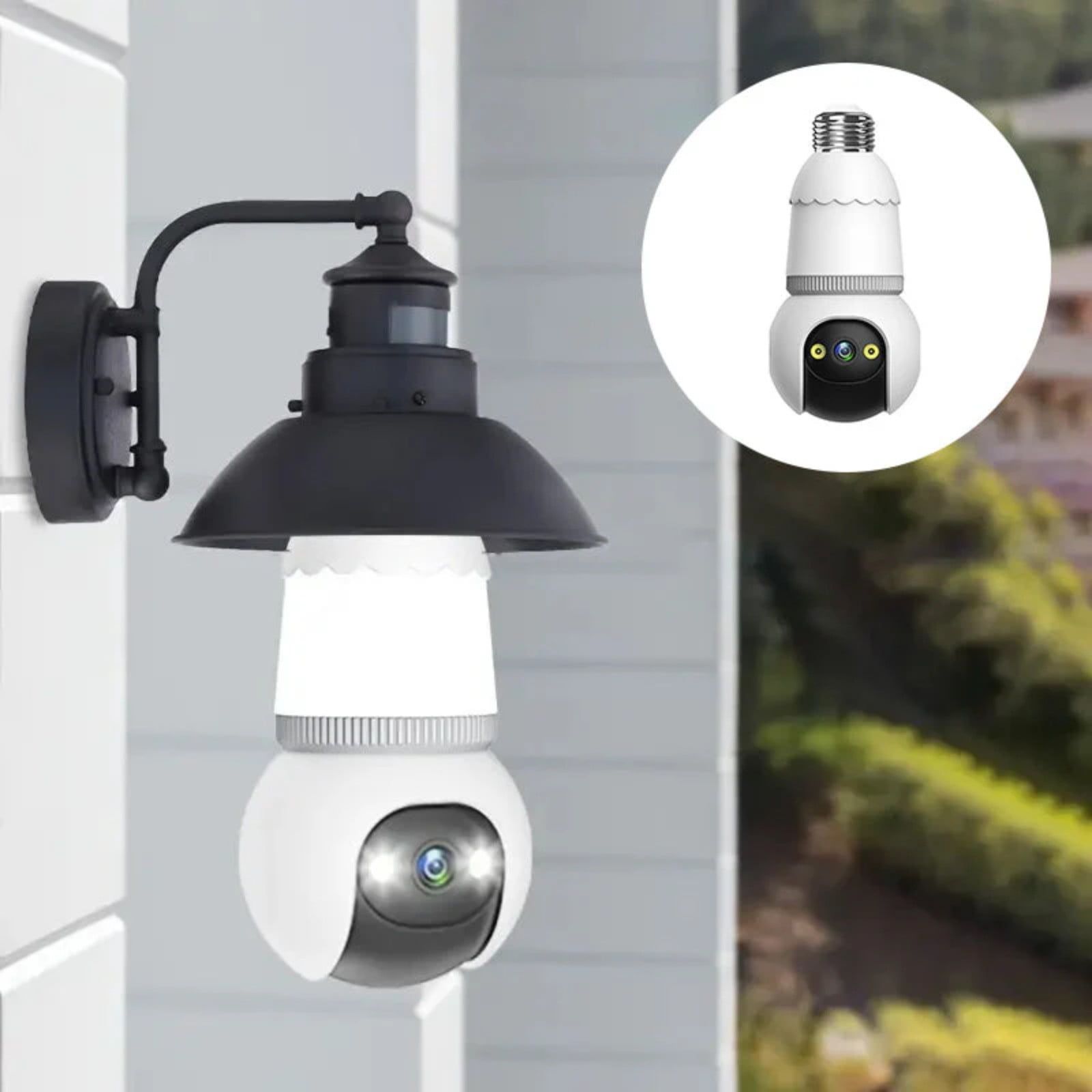 Light Bulb Security Camera, 2K Wireless Camera for Light Bulb Pet ...