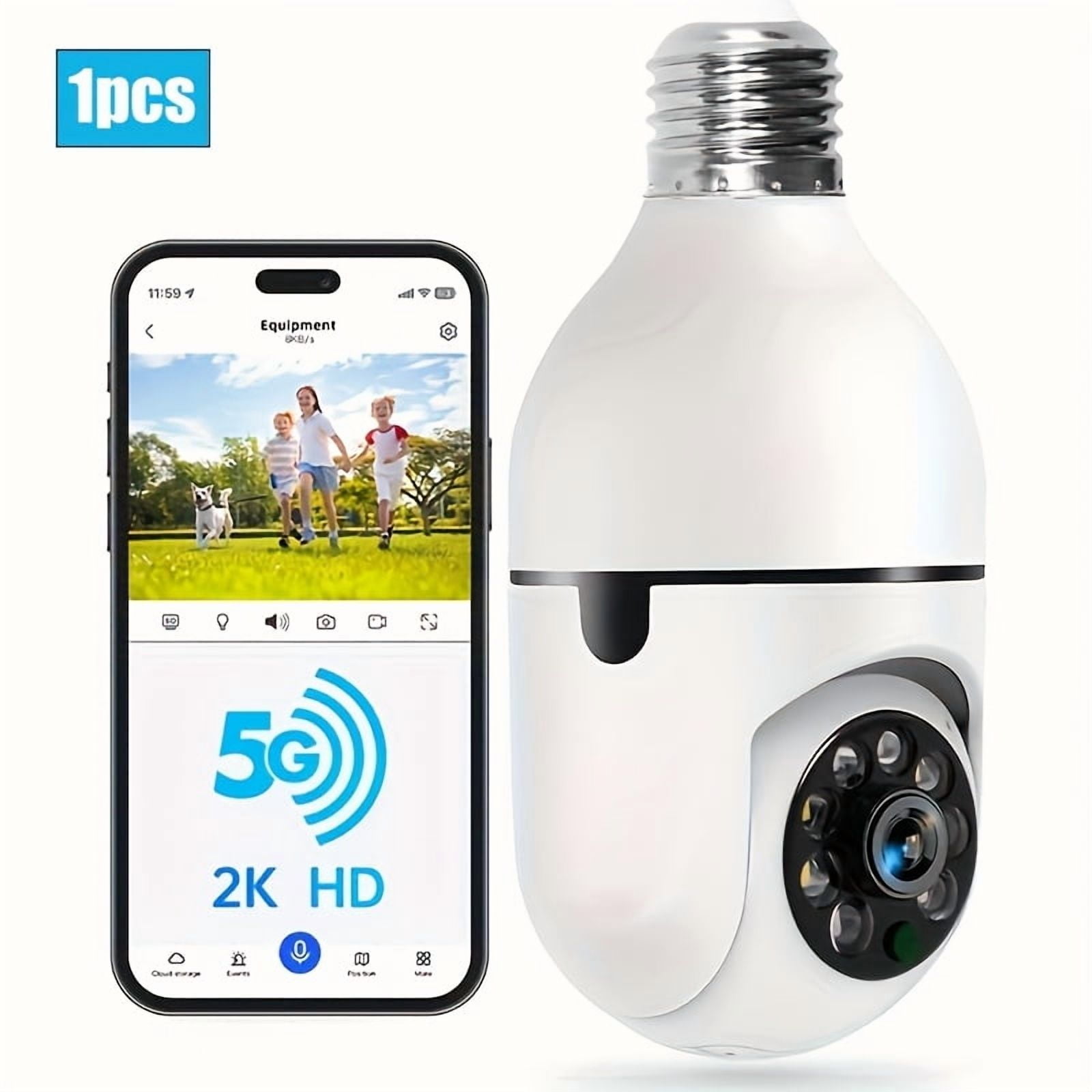 Light Bulb Security Camera, 5G/2.4Ghz Wifi Security Cameras Wireless ...