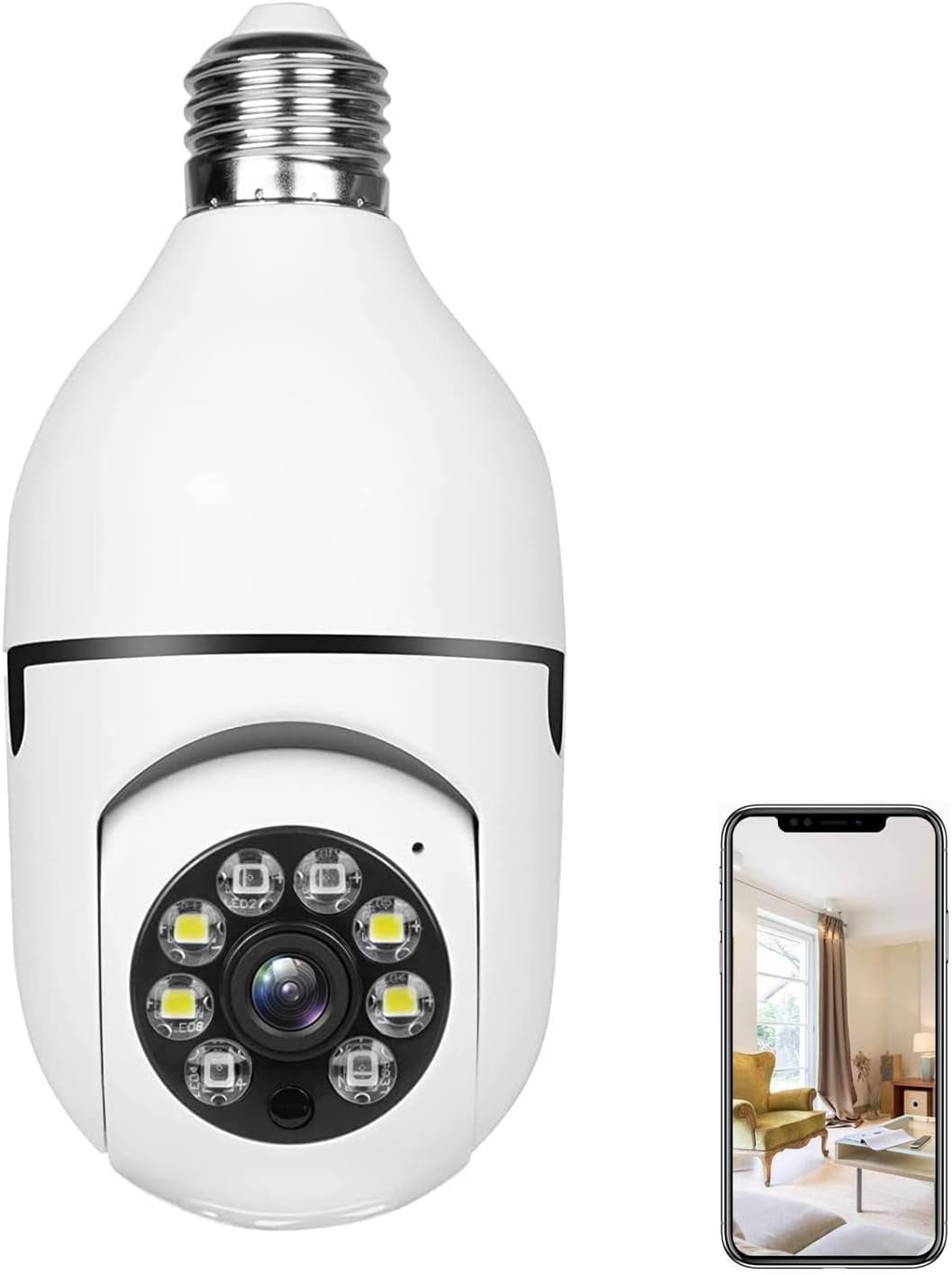 Light Bulb Security Camera, Smart for Home Surveillance Screw into The ...