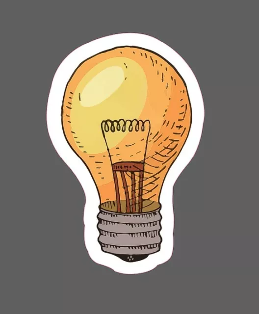 Light Bulb Sticker Idea Lumens Waterproof Sticker Phone Decal Water ...