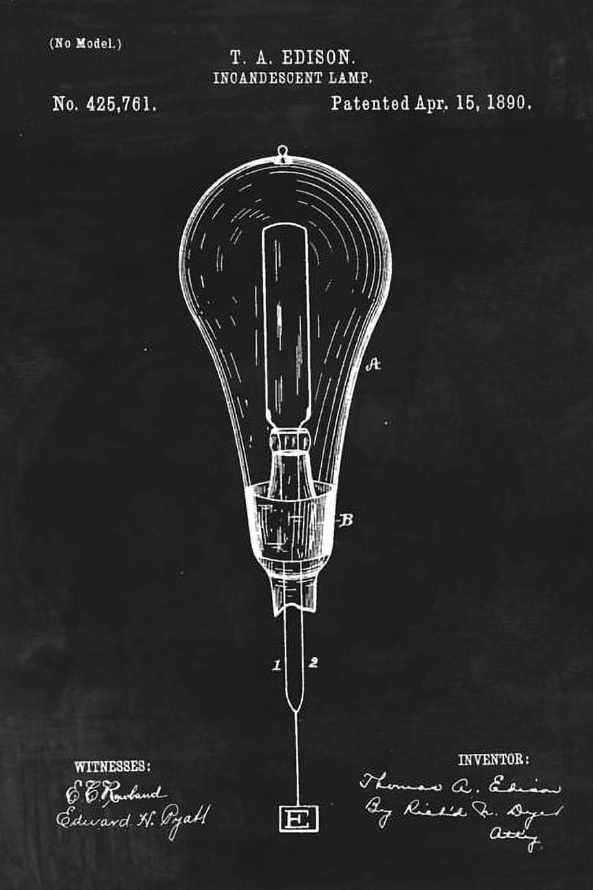 Light Bulb (Thomas Edison) Patent Art Print - Walmart.com