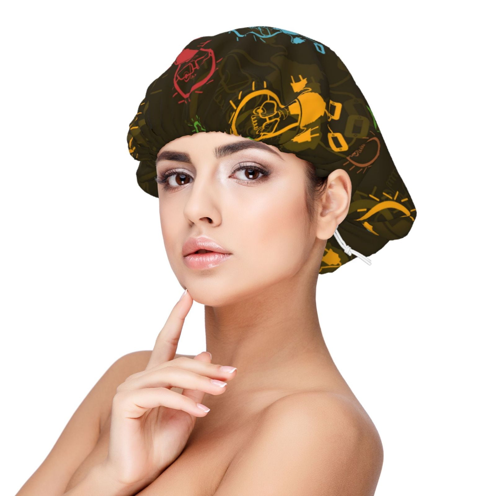 Light Bulb funny print Silk Bonnet for Sleeping Women Men, Adjustable ...