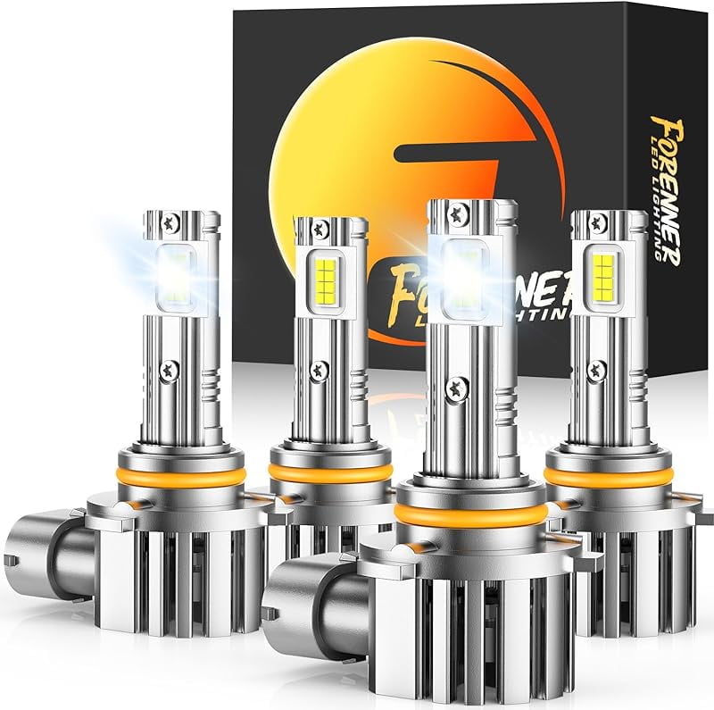 Light Bulbs Combo, 50000LM HB3 HB4 Fog Lights 6500K White with Cooling ...