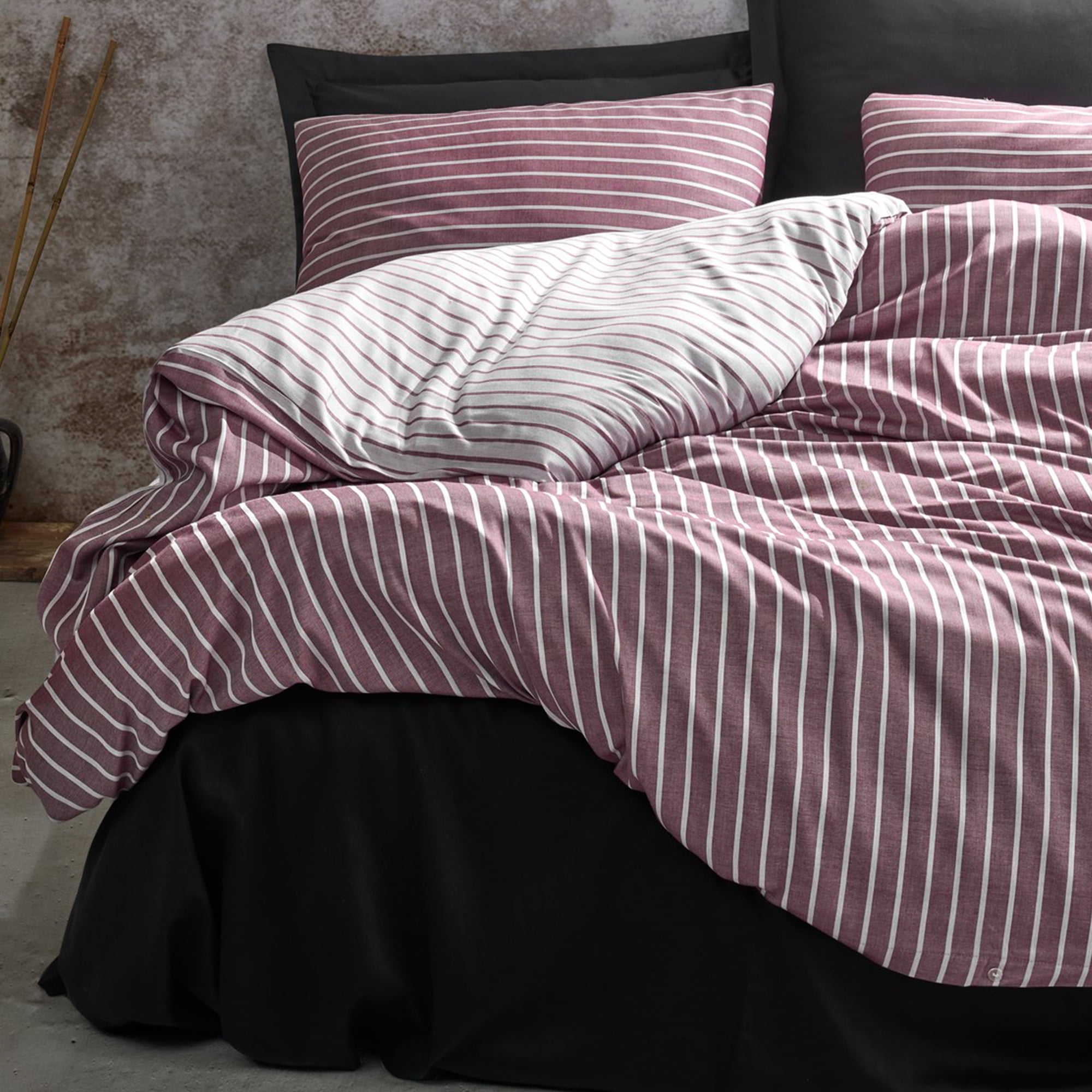 Light Burgundy Satin Duvet Cover Set, 100% High Quality Turkish Cotton ...