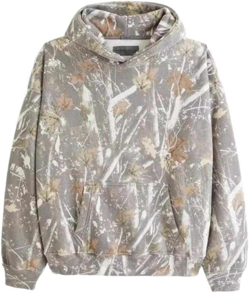 Light Camo Hoodie Womens Maple Leaf Print Sweatshirt For Women Trendy