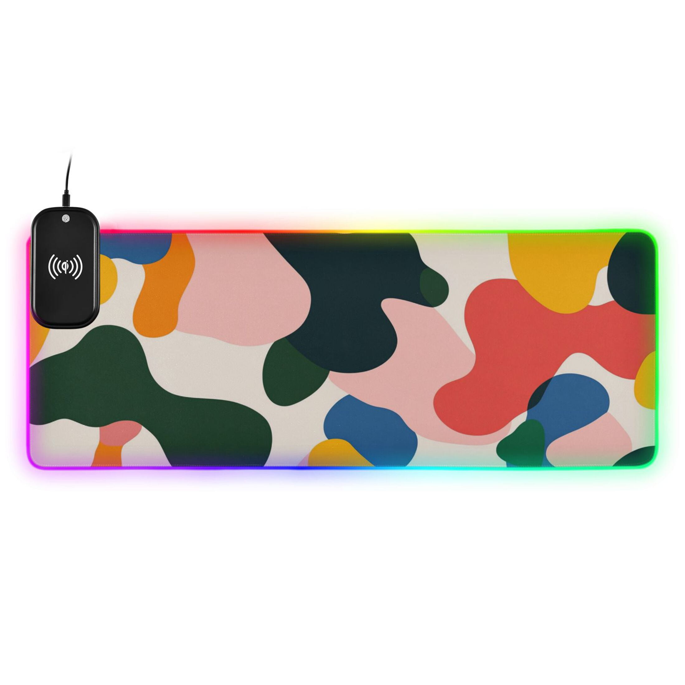 Light Camouflage Patterns Wireless Charging RGB Gaming Mouse Pad Large ...