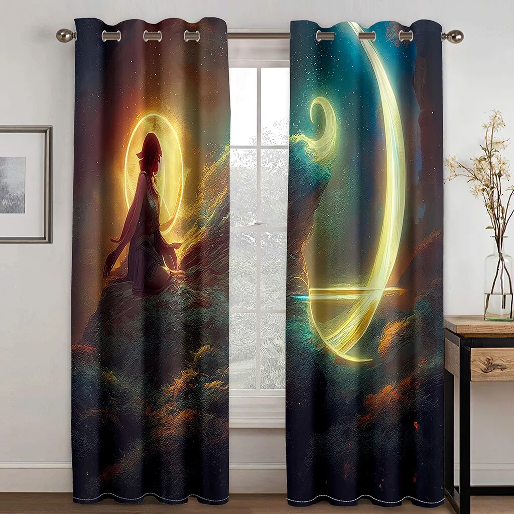 Light Castle 3D digital printed curtain living room low shading 90 ...