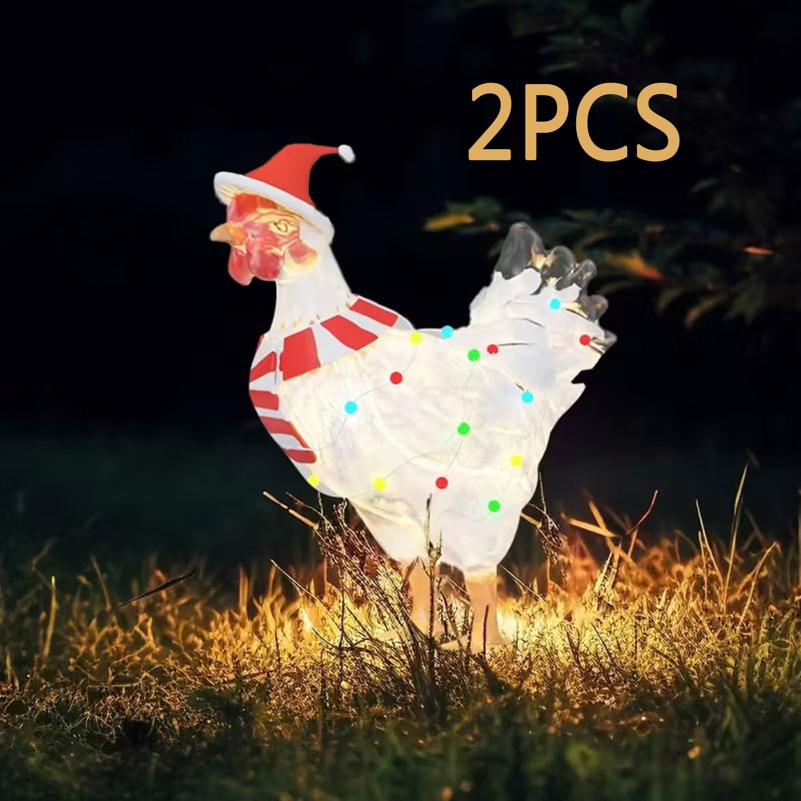 Light Up Chicken With Scarf Patio,Christmas Chicken Decorations,Chicken ...