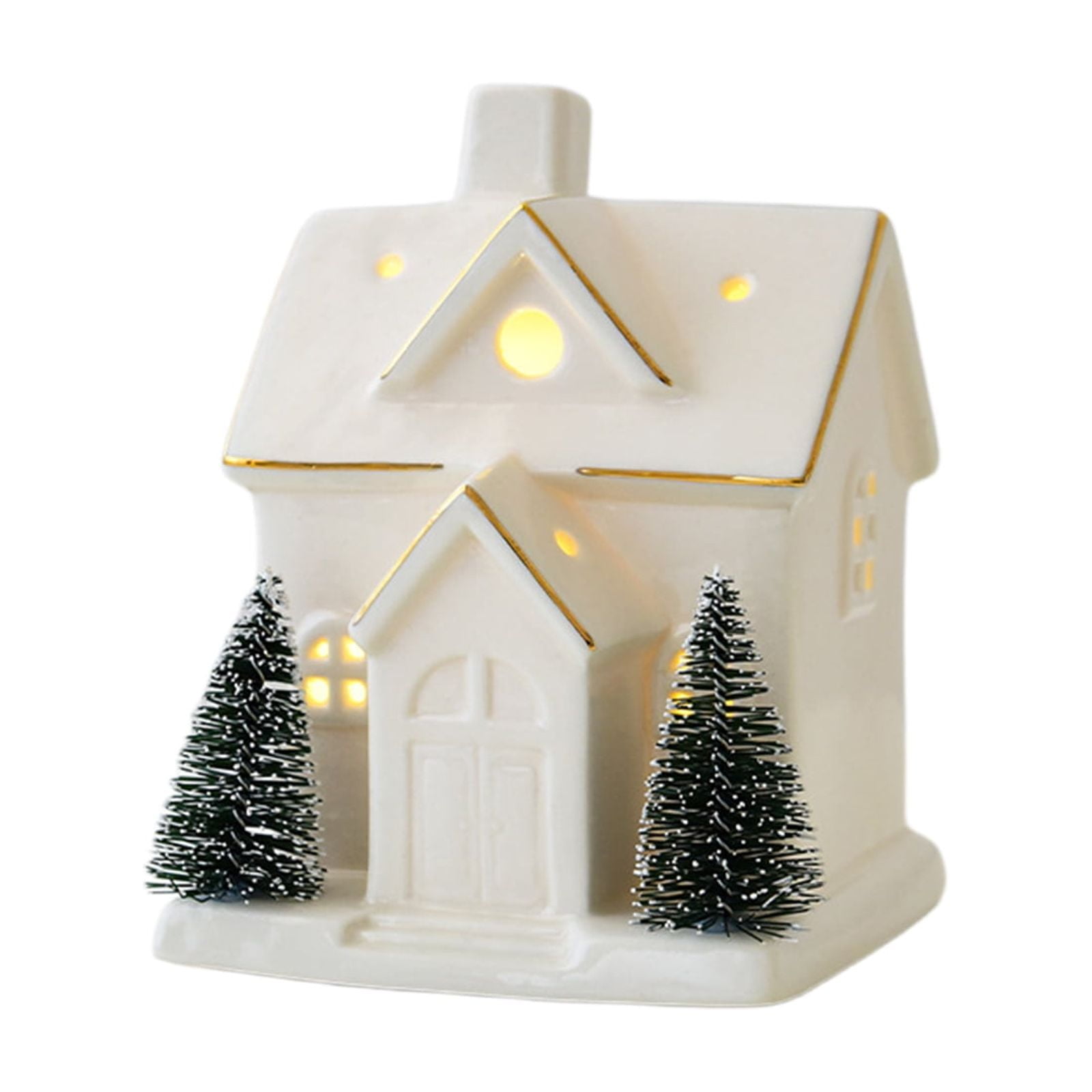 Light up Christmas Decor Ceramic Village Houses,1Pcs Christmas ...