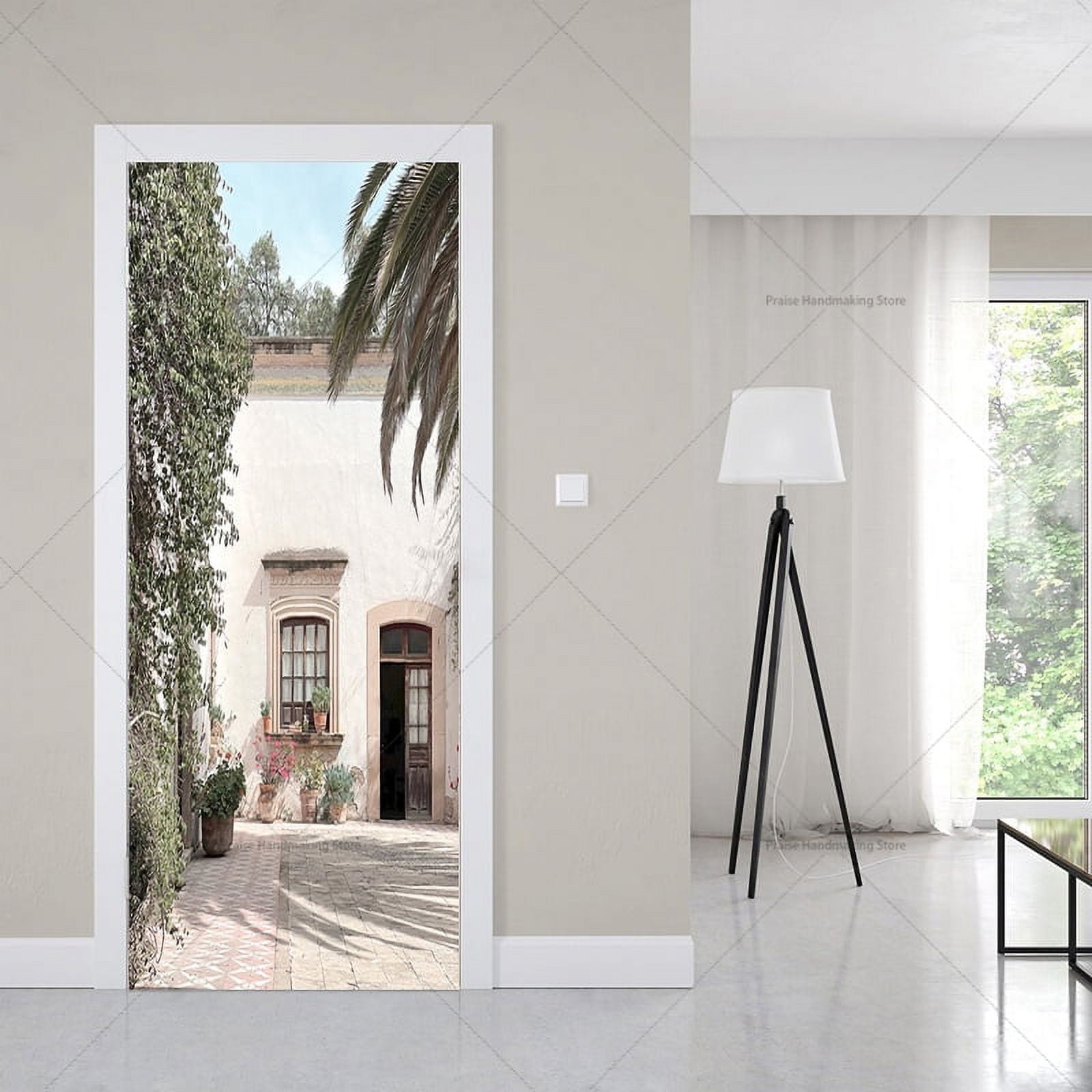 Light Color Landscape Door Stickers PVC Vinyl Waterproof Self-adhesive ...