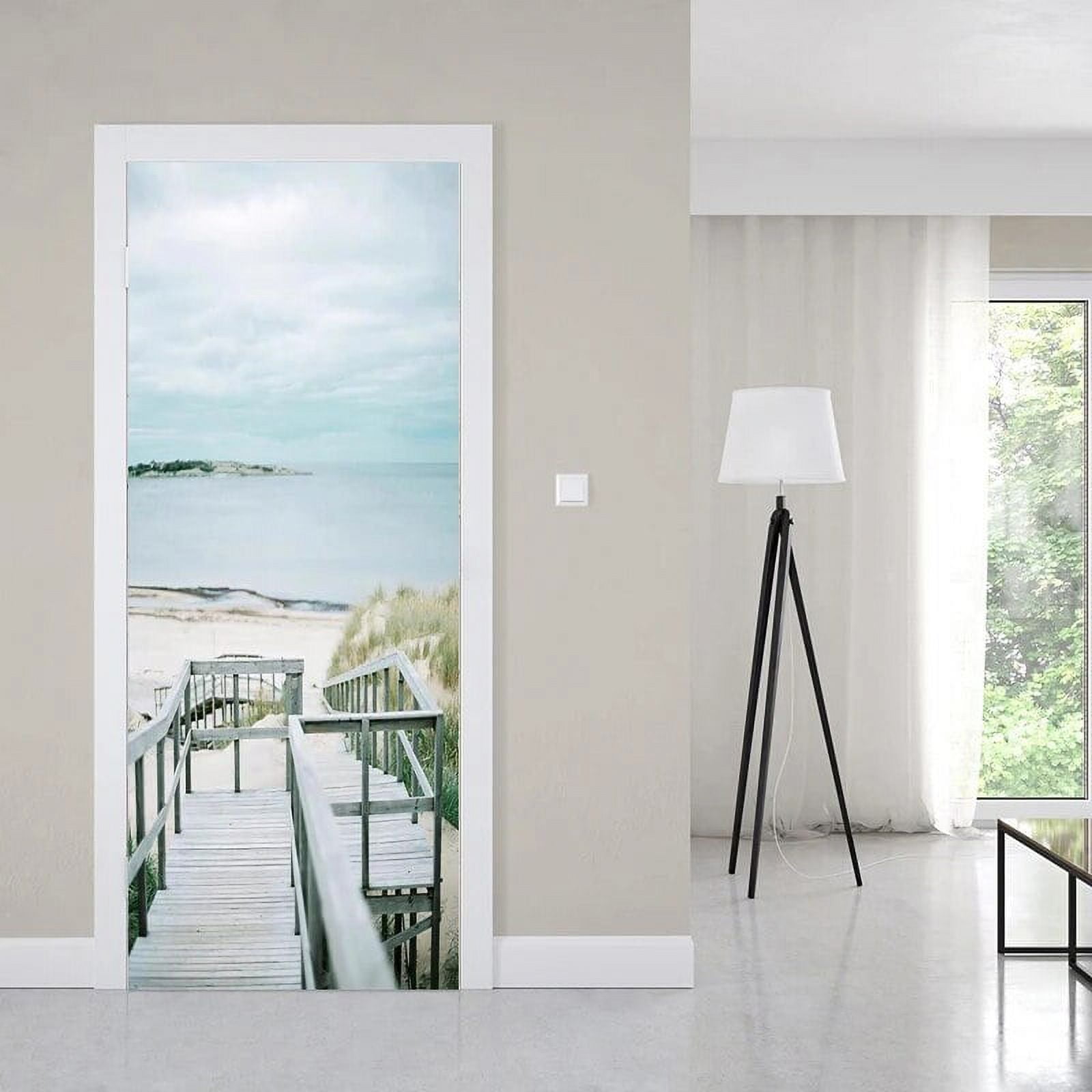 Light Color Landscape Door Stickers PVC Vinyl Waterproof Self-adhesive ...