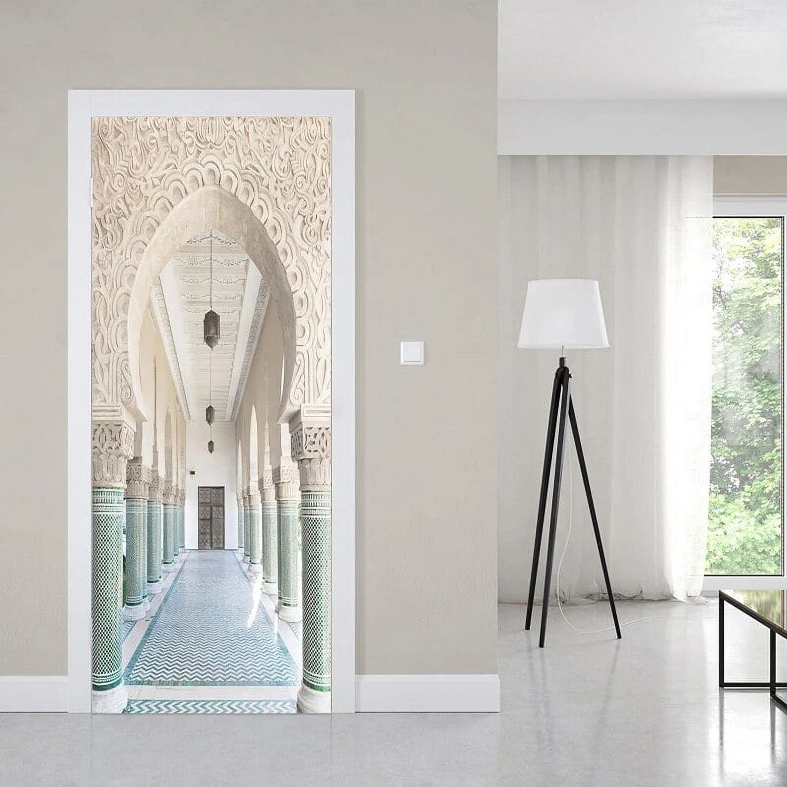 Light Color Landscape Door Stickers PVC Vinyl Waterproof Self-adhesive ...