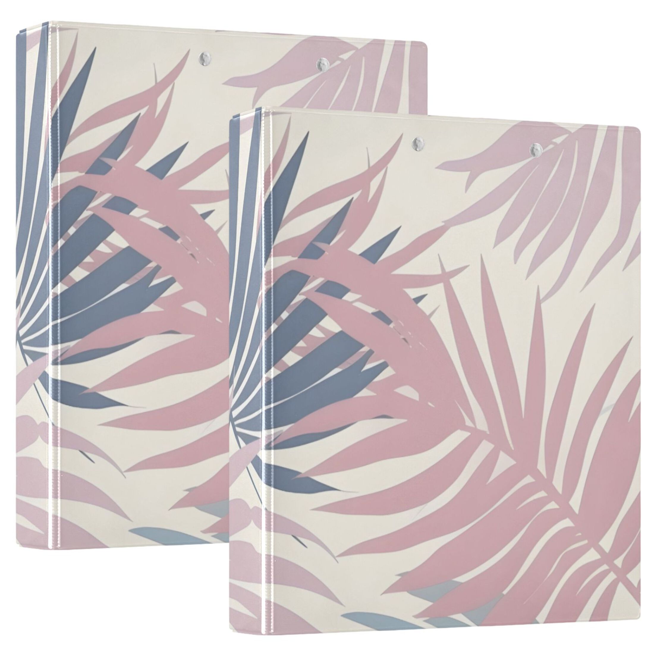 Light Color Palm Tree Leaves Round Ring Binder 3 Rings 1.5" Capacity ...