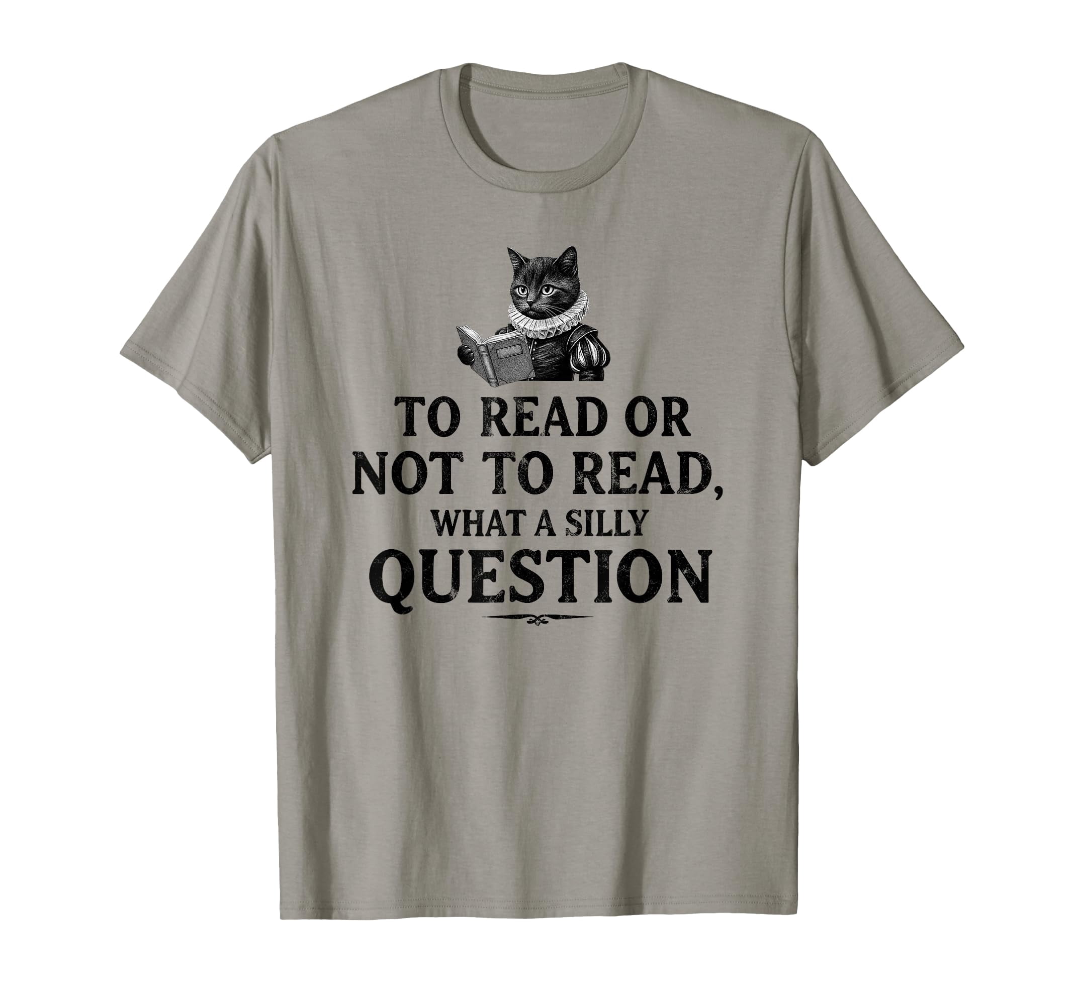 Light-Colored Cartoon Cat Reading Book T-Shirt for Book Lovers and ...