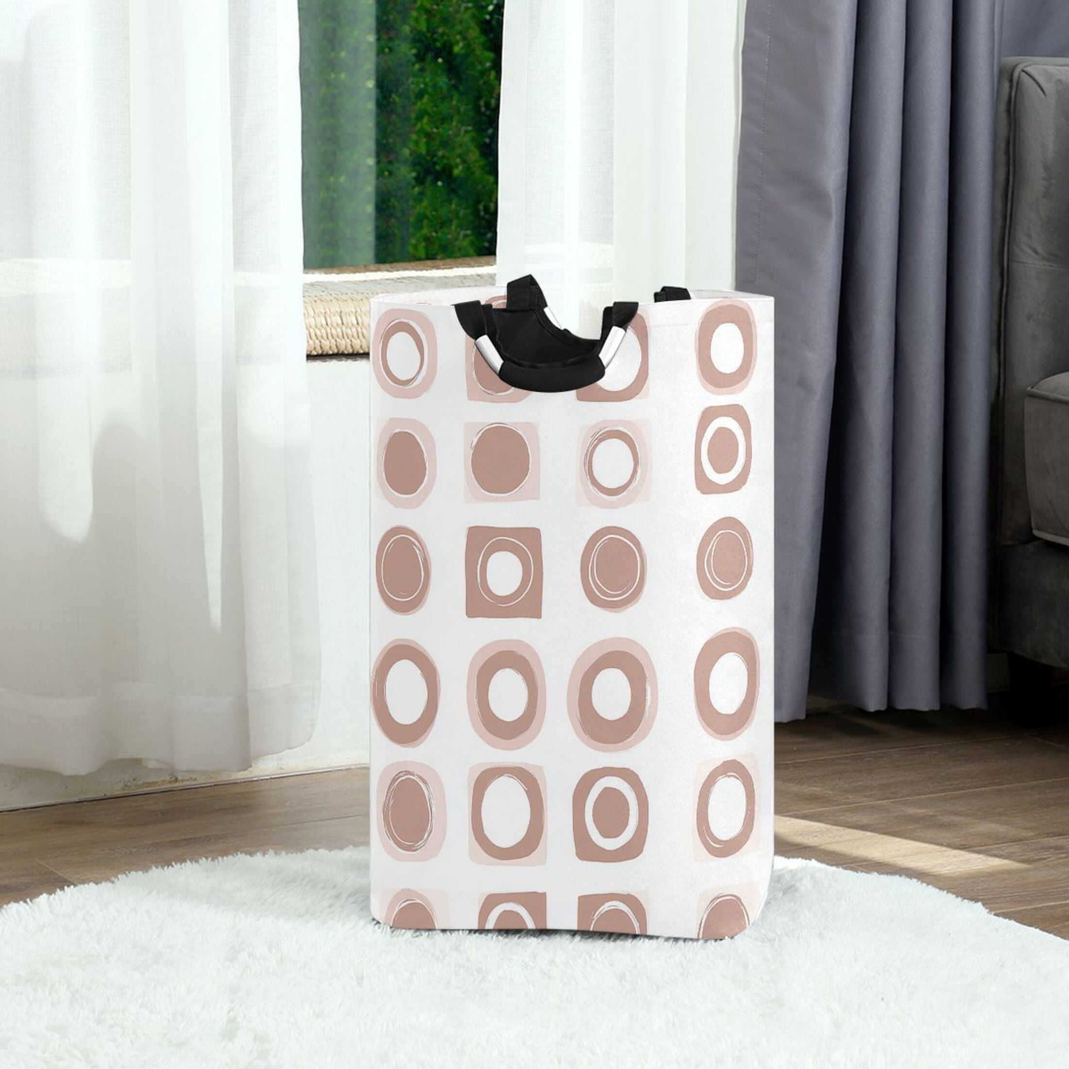 Light Colored Squares Pattern Foldable Laundry Hamper 12.6x11x22.7in ...