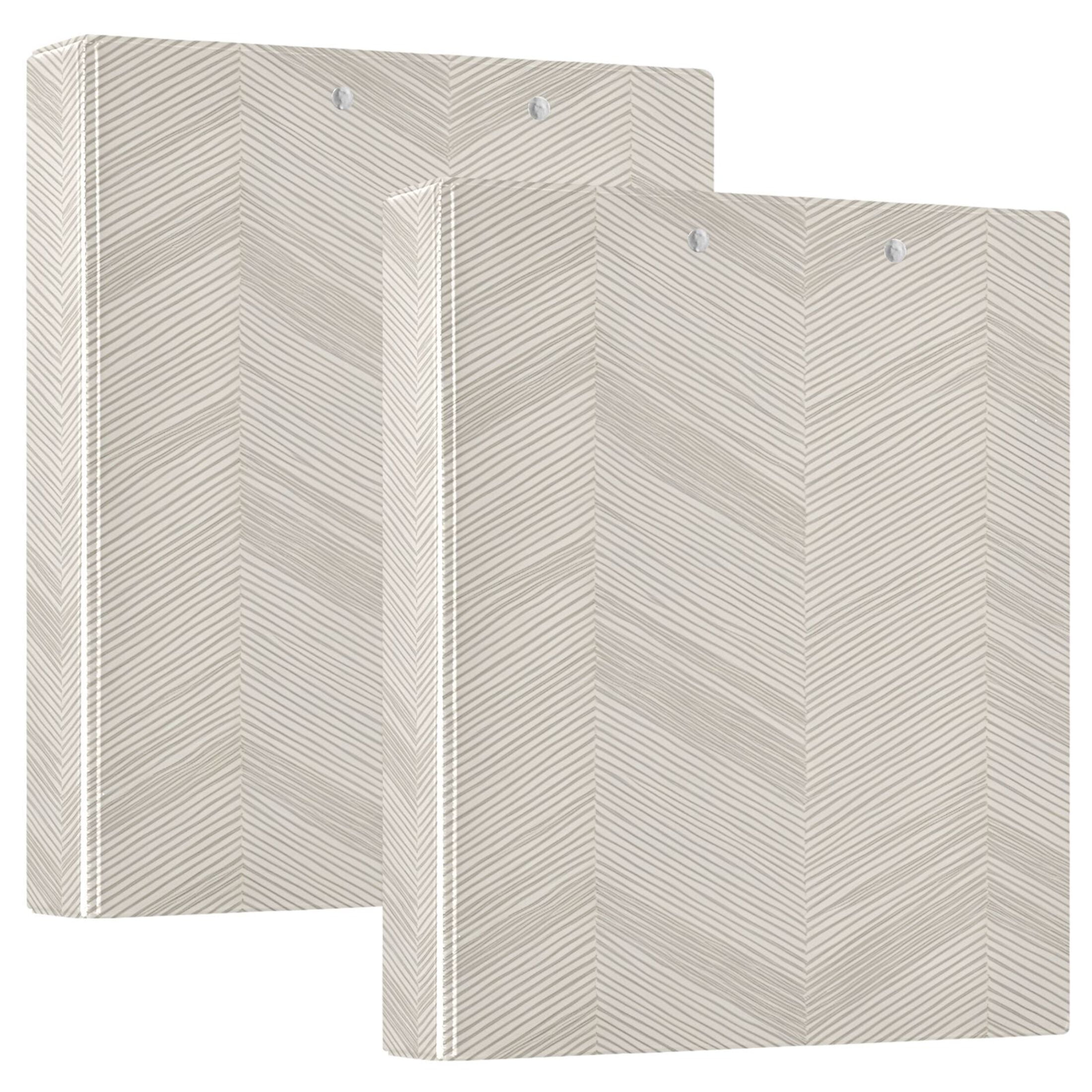 Light Colored Stripes 12.4x10.6in PVC Round Ring Binders, 2-Pack, D ...