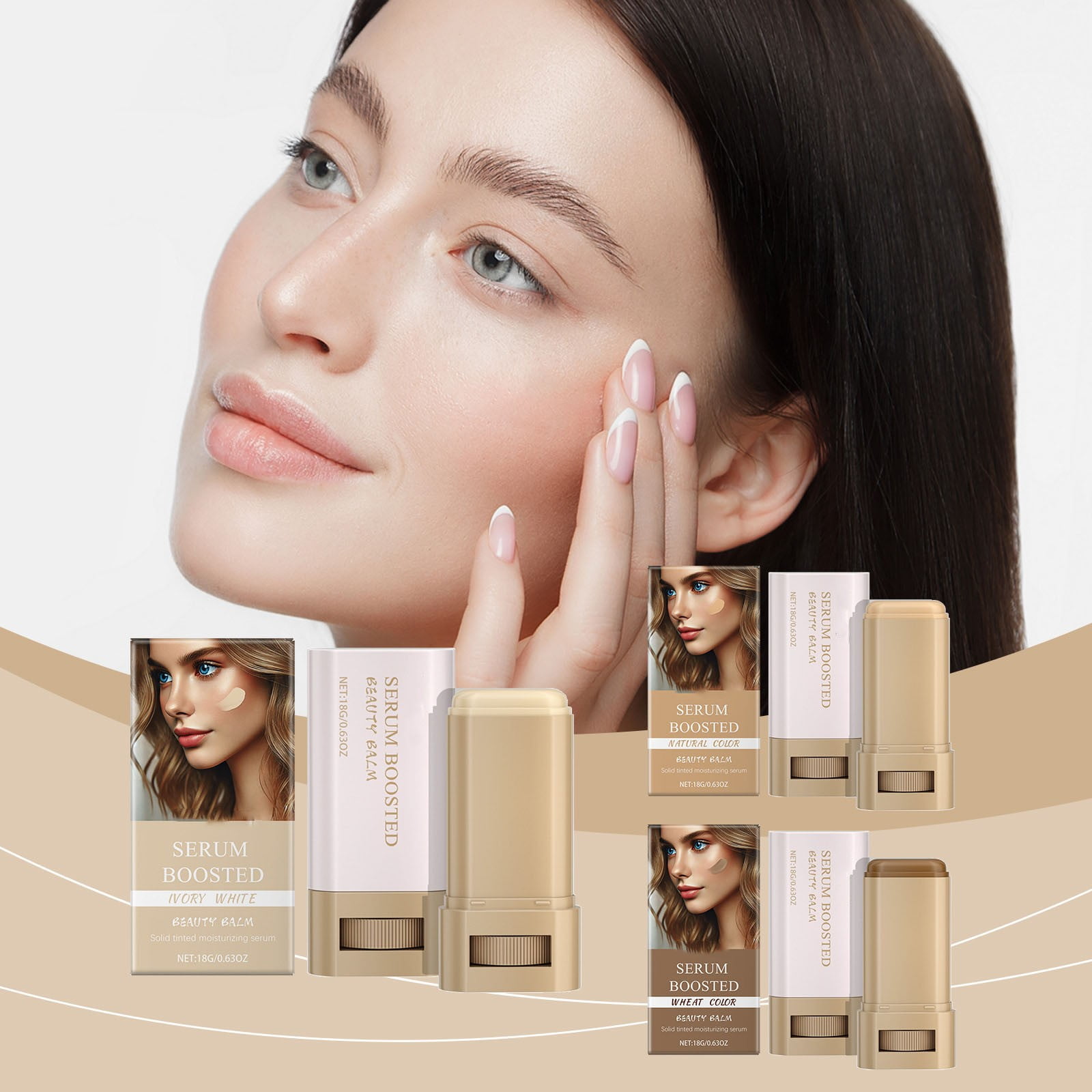 Light Concealer Foundations Stick,Beauty Balm Serum,Boosted Skin Tint,Natural Finish Makeup ...