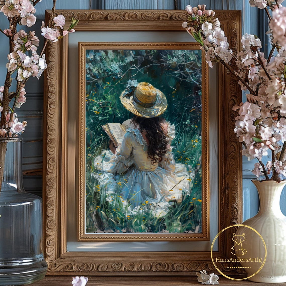 Light Cottagecore Poster Print For Reader Vintage Style Art Print Light ...