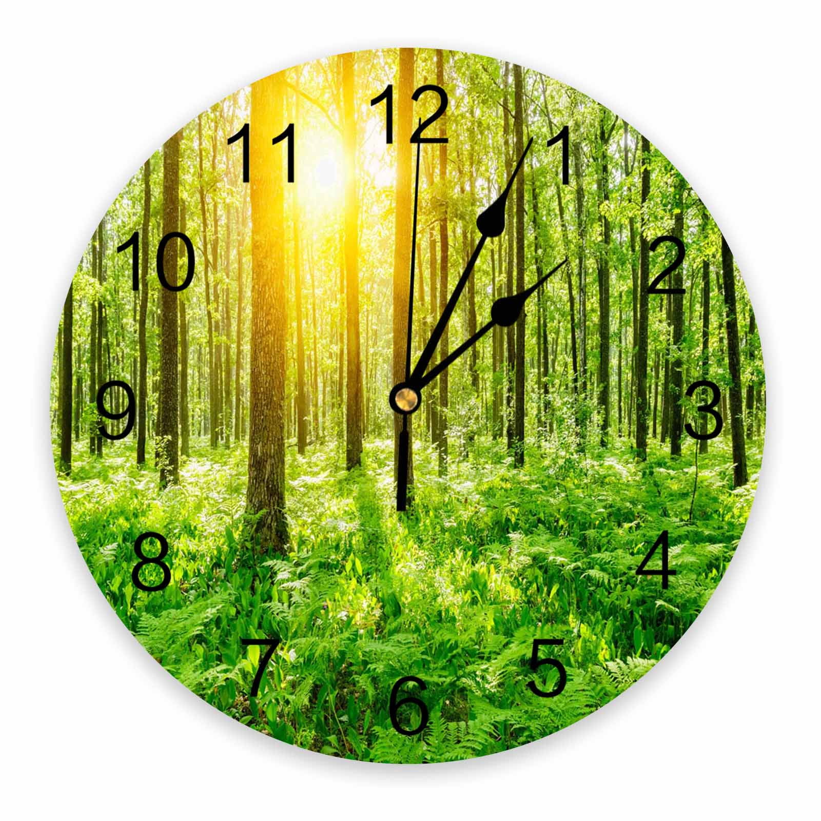 Light Dark Horror Foggy Forest Round Wall Clock Acrylic Hanging Silent ...