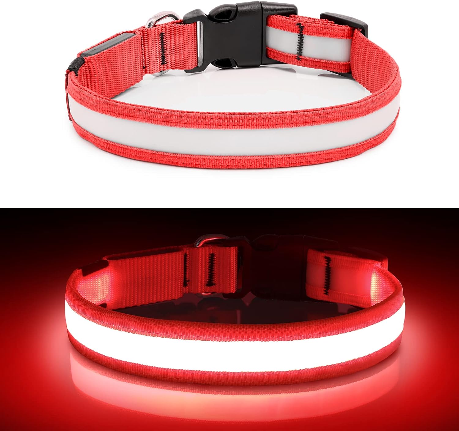Light Up Dog Collars Led Dog Collar USB Rechargeable Safety Lighted Dog ...