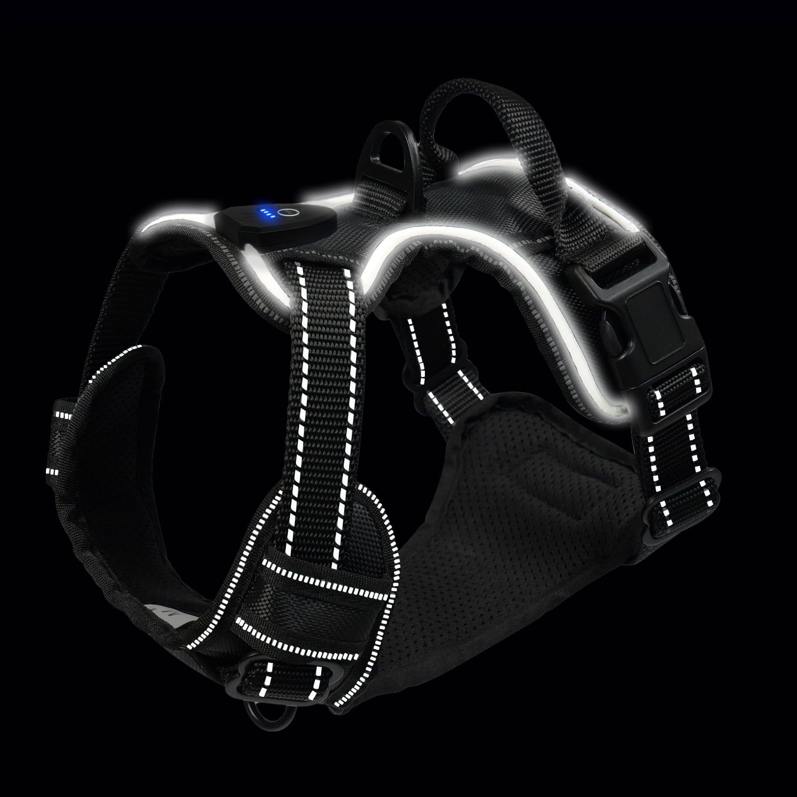 Light Up Dog Harness No Pull Adjustable LED Dog Vest for Night Walks ...