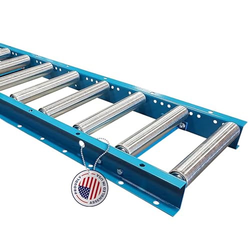 Light-Duty Gravity Conveyor with 1.5" Dia Galvanized Steel Rollers, 18 ...