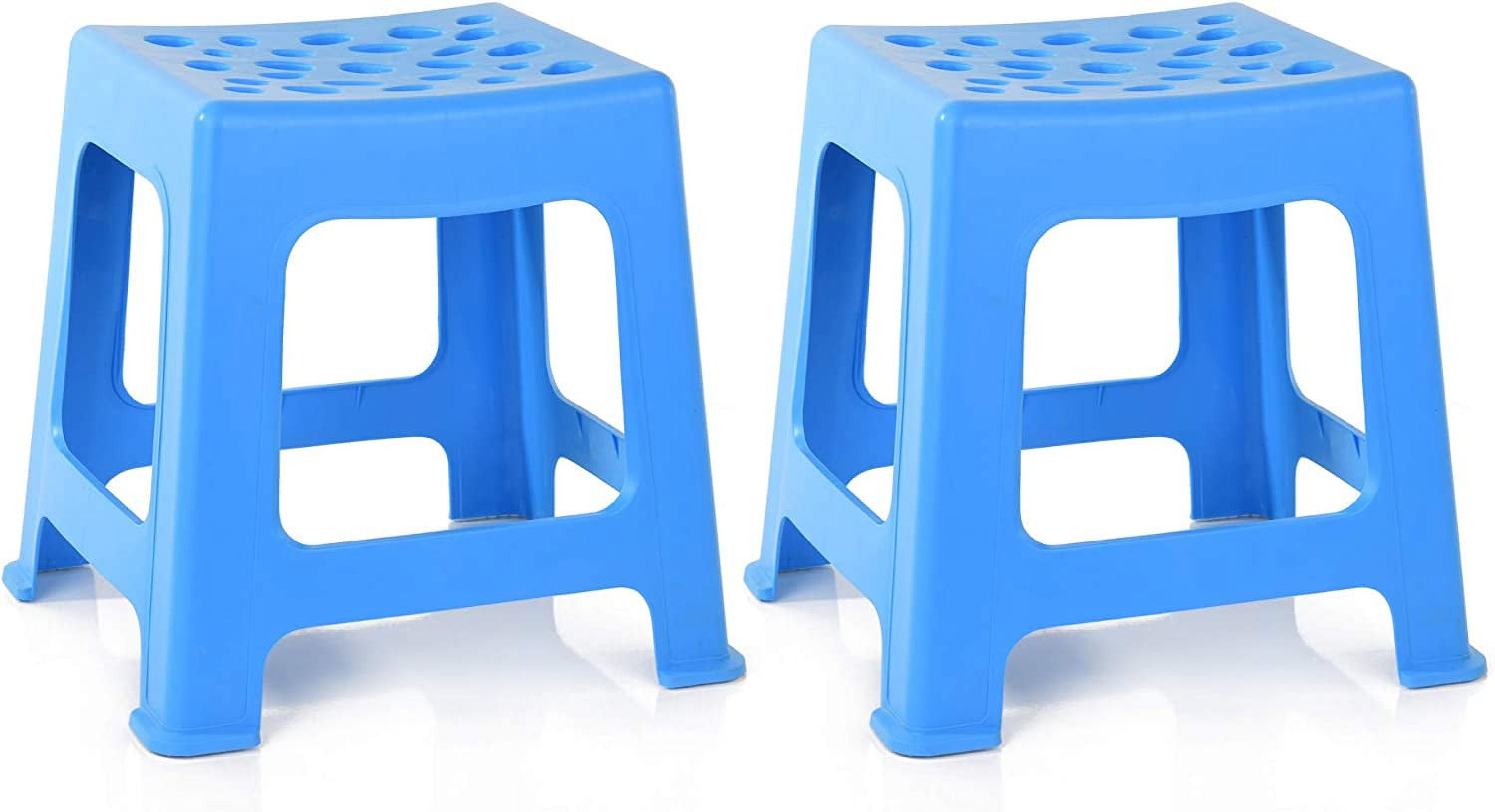Light Duty Plastic Stools, 2-Pack Stackable, 12.5” Small Stool for ...
