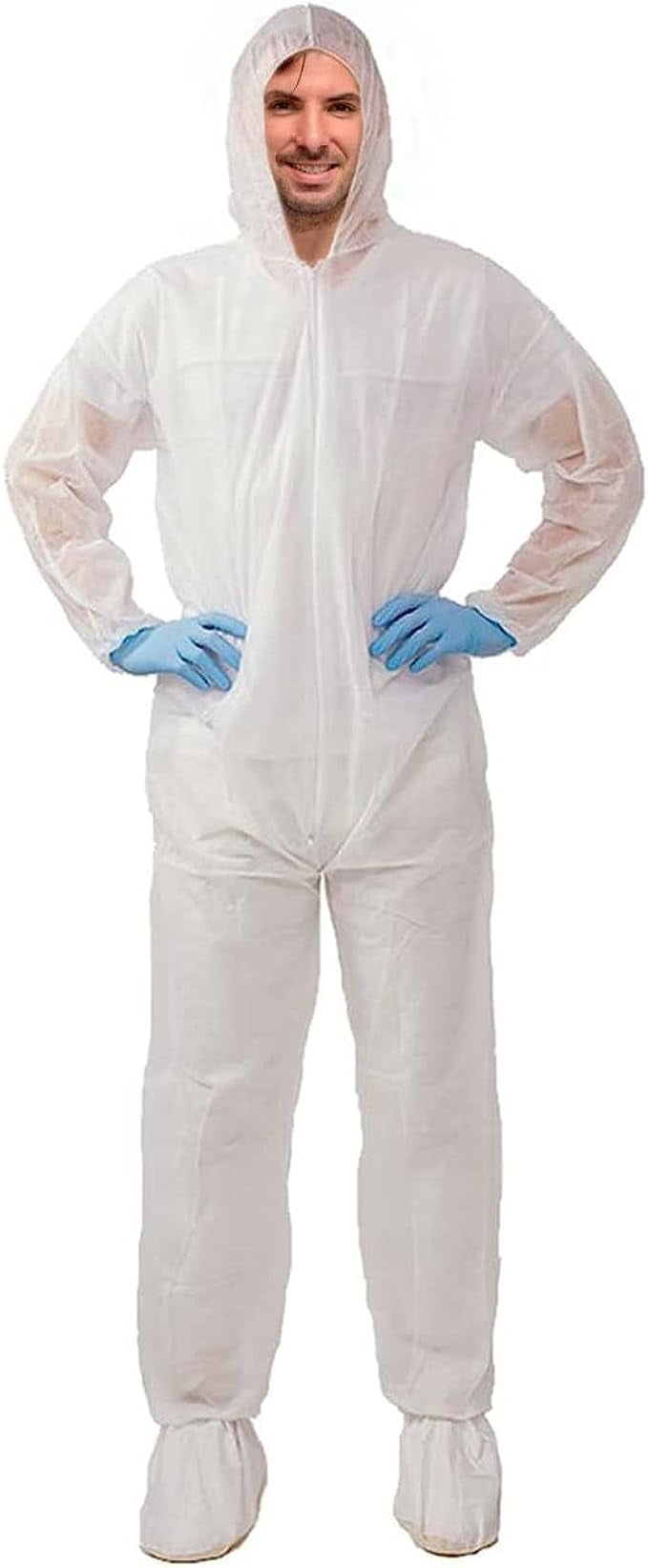 Light Duty Spun-Poly Disposable Single use Coveralls with Hood and ...