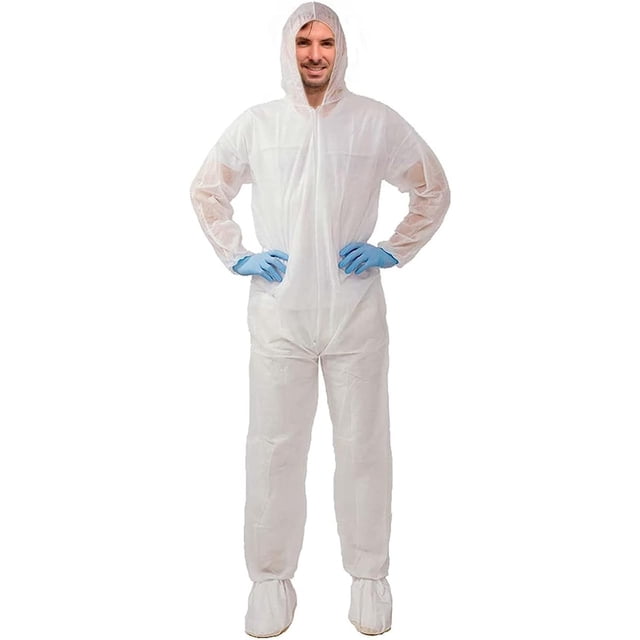 Light Duty Spun-Poly Disposable Single use Coveralls with Hood and ...