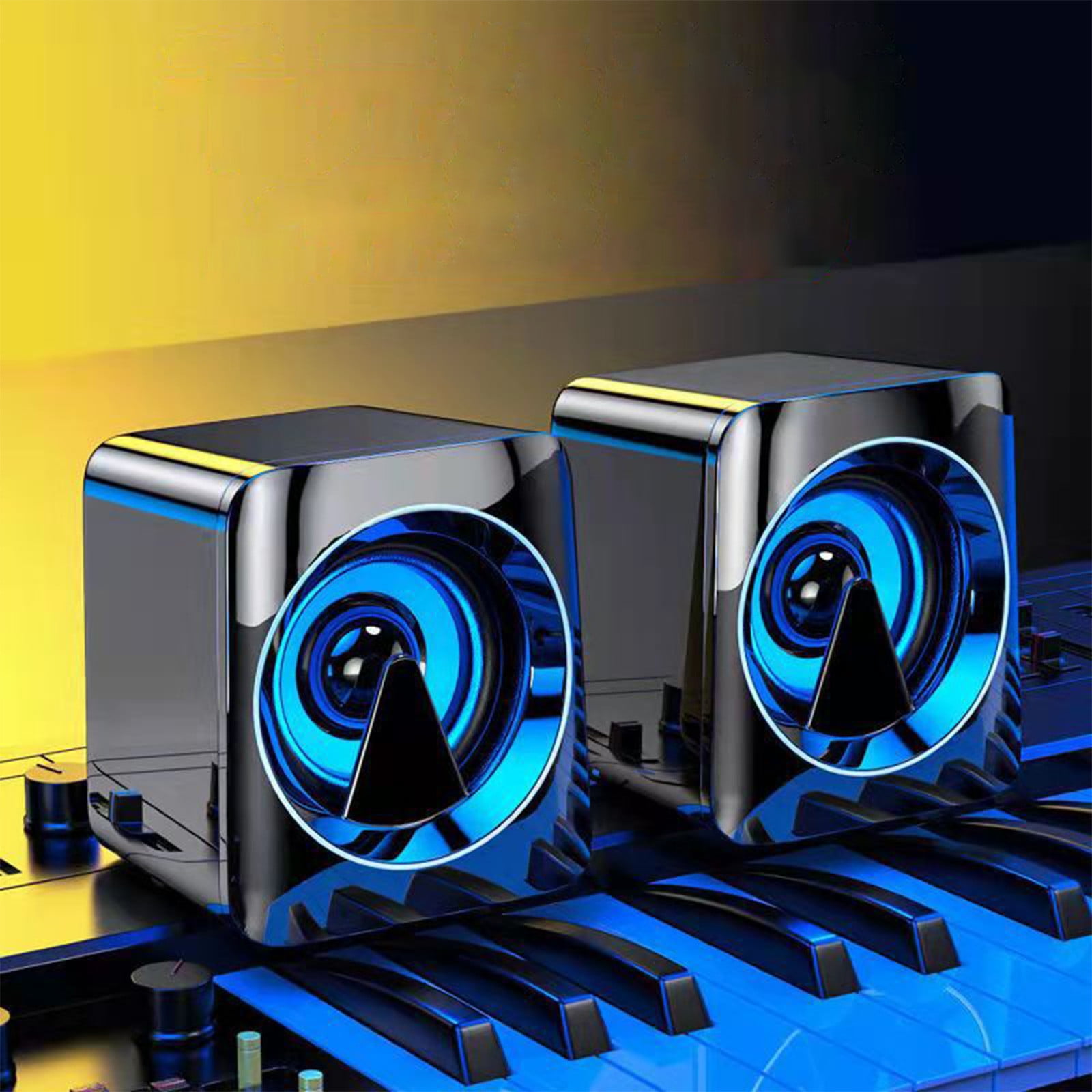 Light Emitting Computer Speaker USB Mobile Phone Laptop Desktop Mini ...