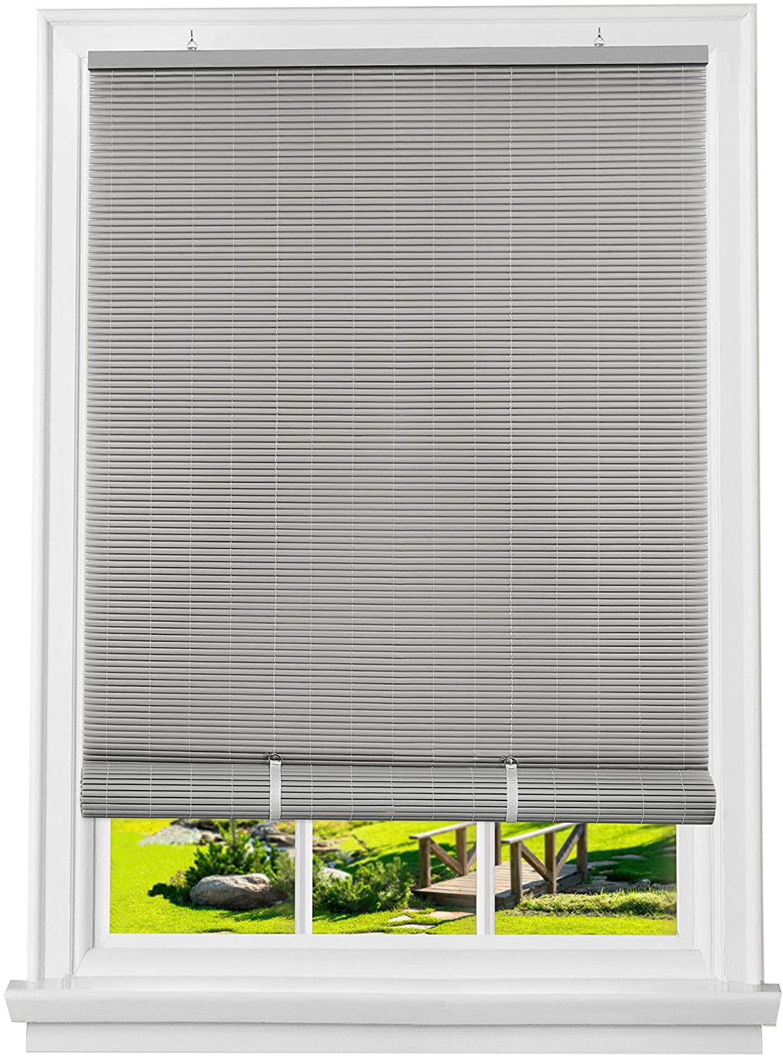 Light Filtering Cordless Rollup Window Blinds, 72L x 48W Inches Oval ...