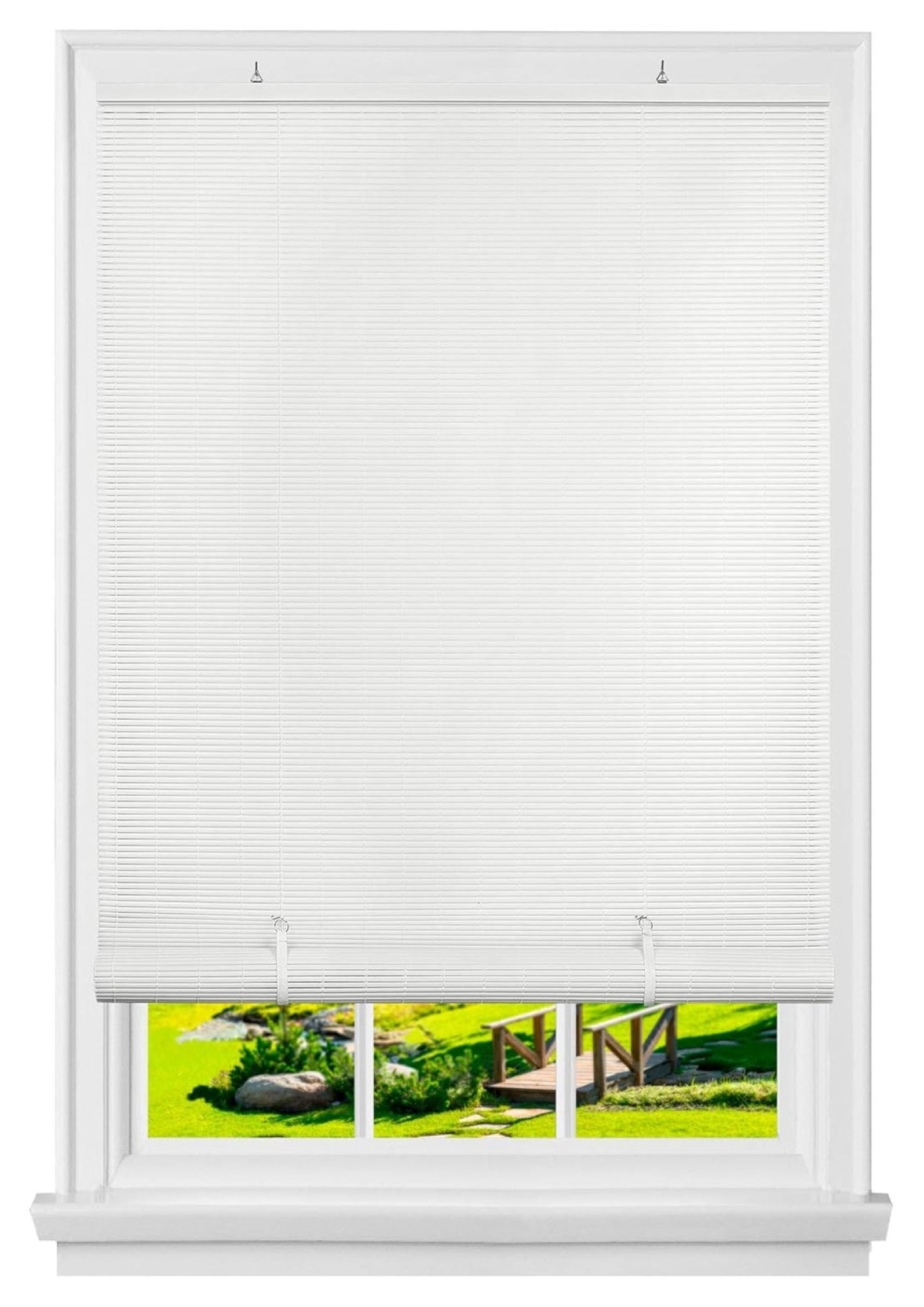 Light Filtering Cordless Rollup Window Blinds, 72L x 72W Inches Oval Veranda Vinyl Privacy Blind ...