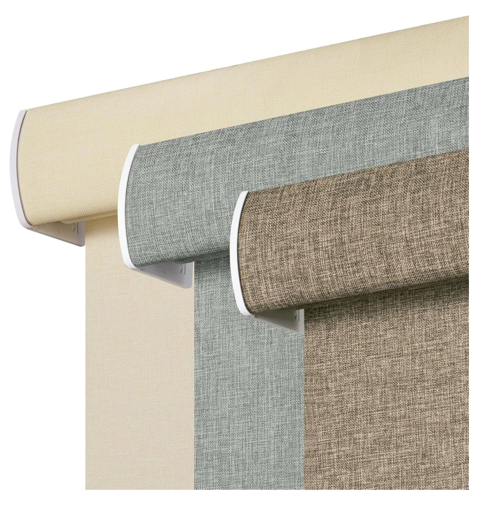 Light Filtering Shades for Windows, Cordless Linen Fabric Blinds ...