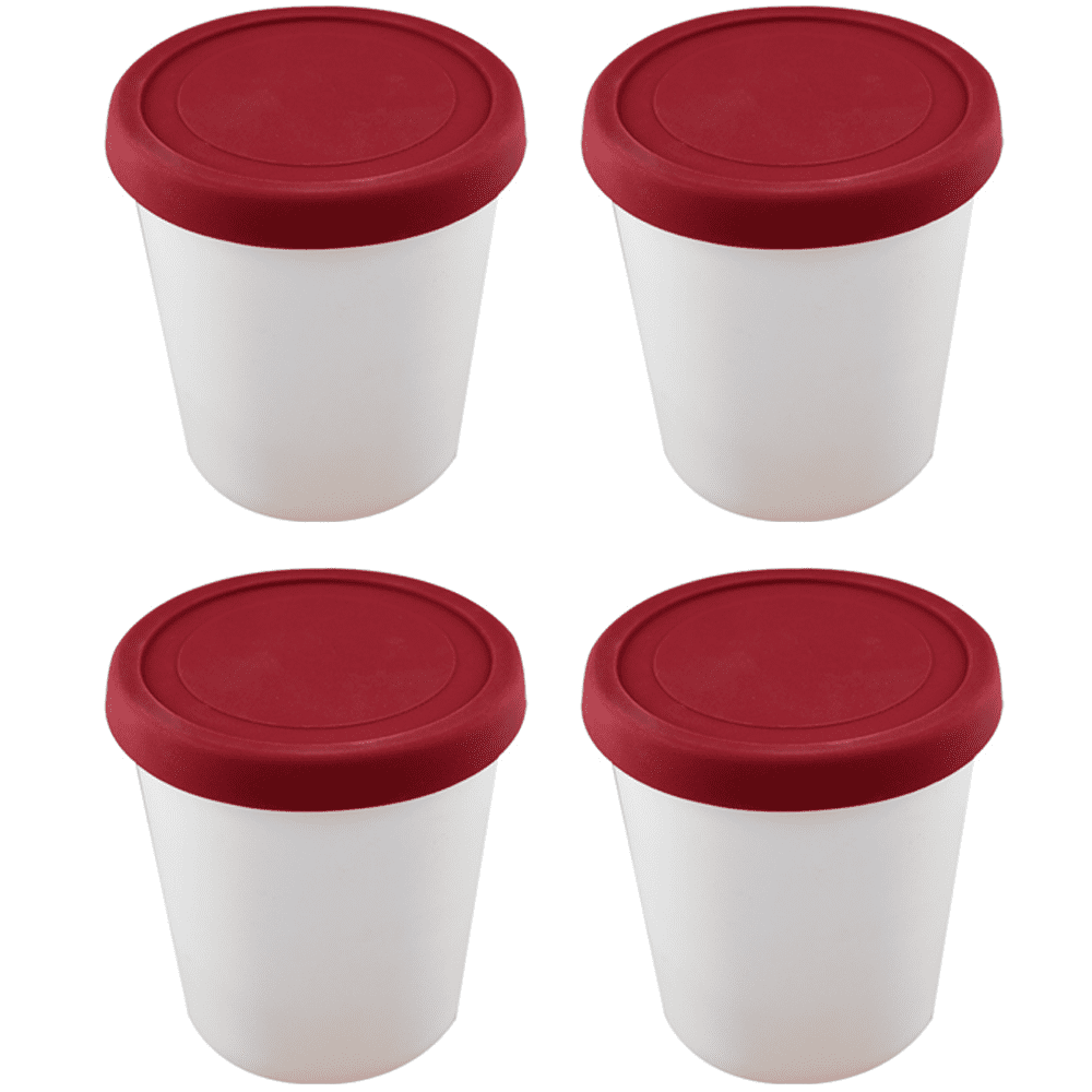 Light-Fitting Silic one Lid,Easy Stacking Reusable IceCream Container ...